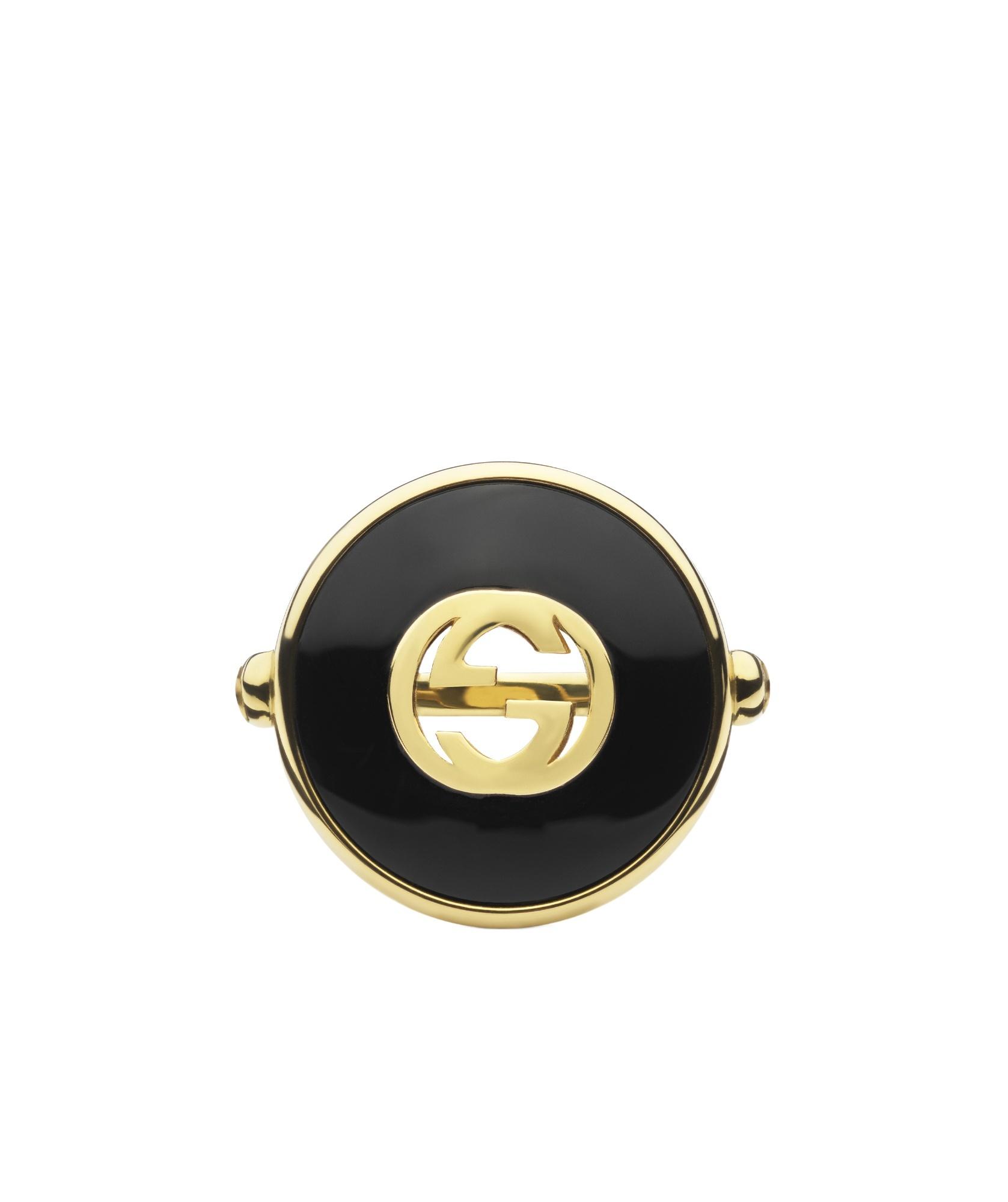 Gucci Interlocking G Ring in Black | Lyst