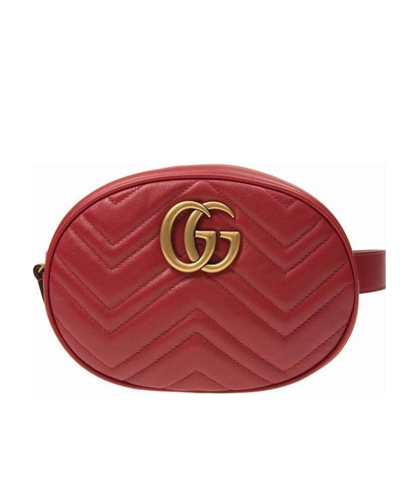 Gucci Gg Marmont Quilted Waist Bag in Red | Lyst