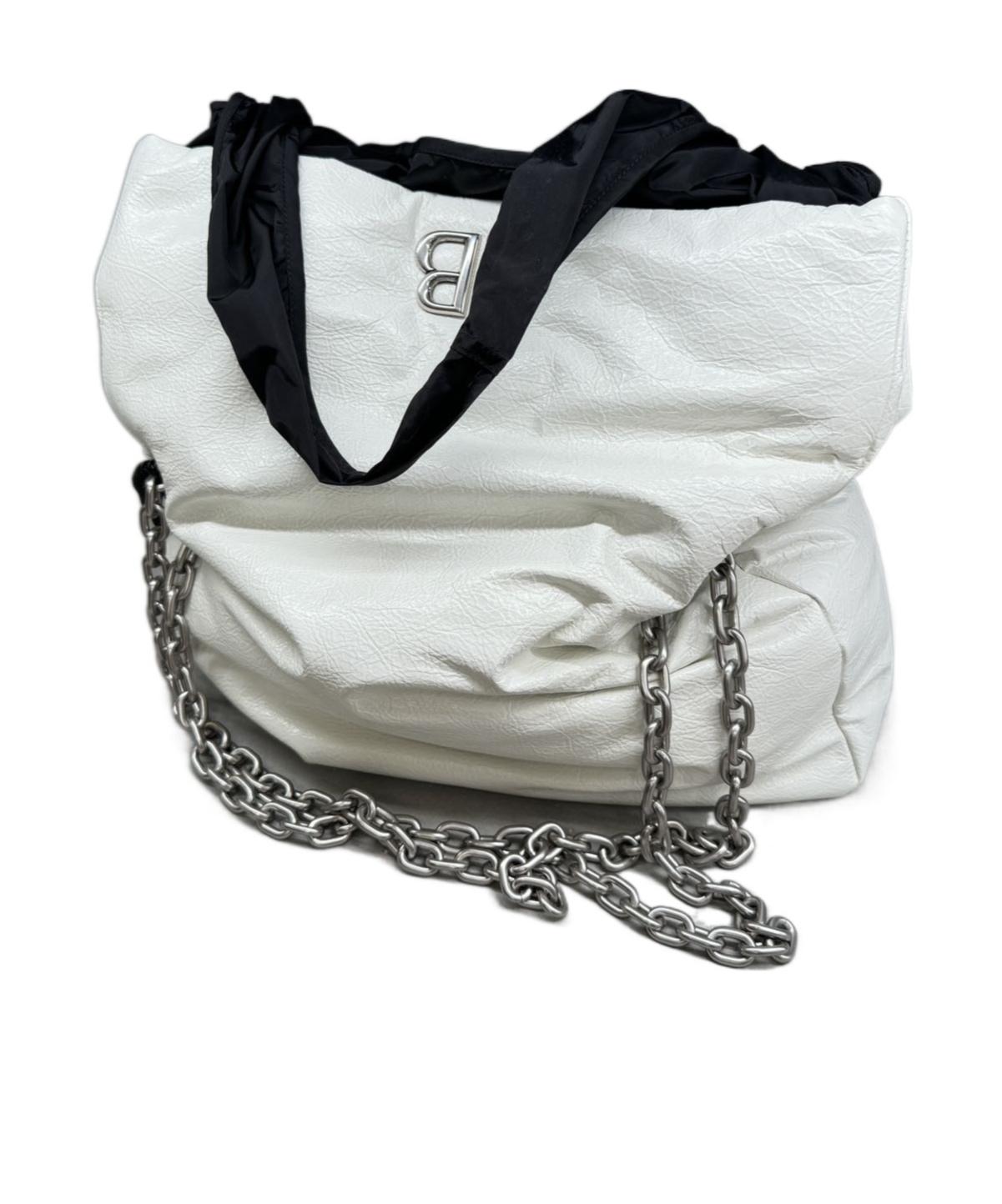 Balenciaga Monaco Logo Shoulder Bag in Gray | Lyst