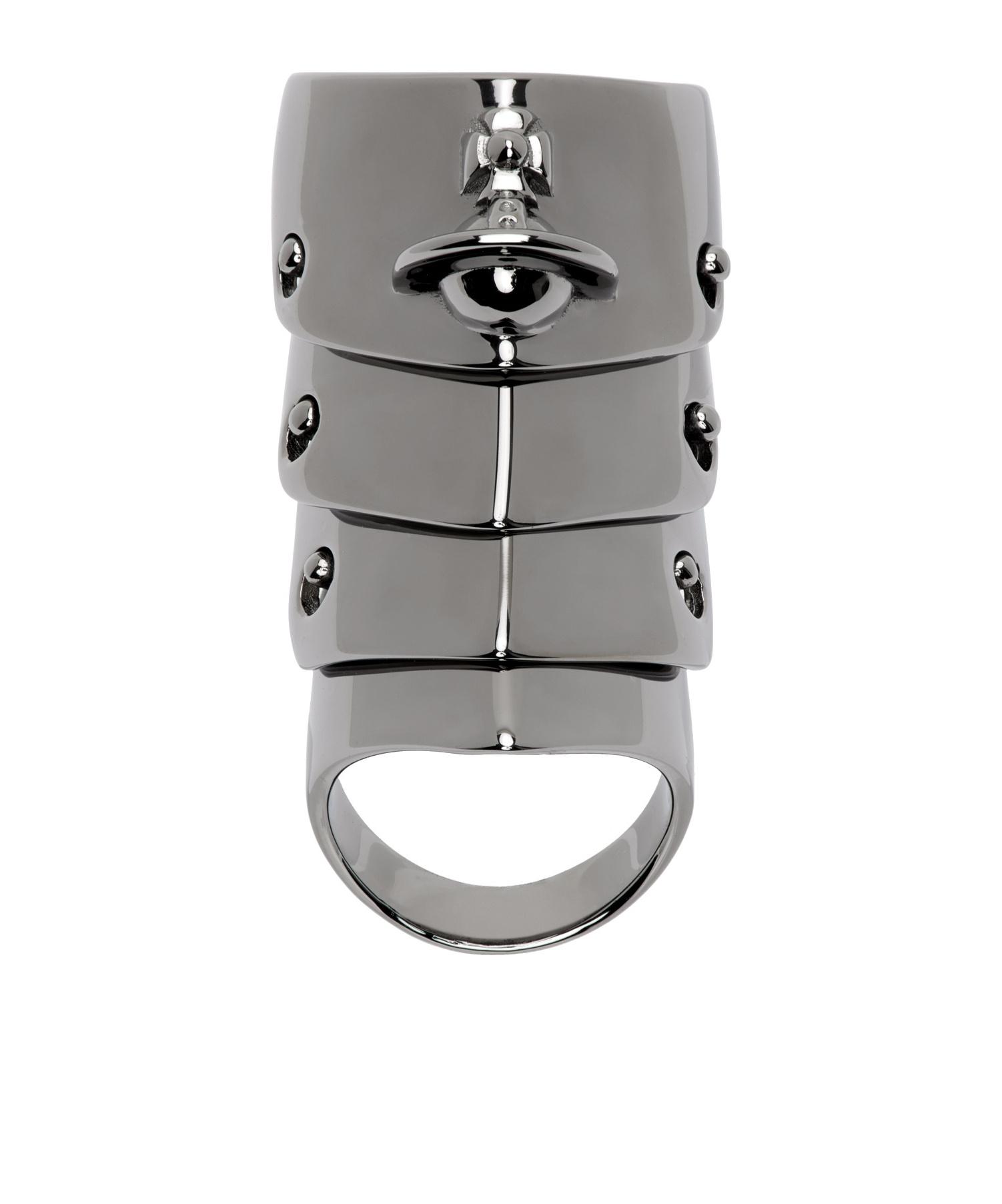 Vivienne Westwood Armor Shaped Ring in Gray for Men | Lyst