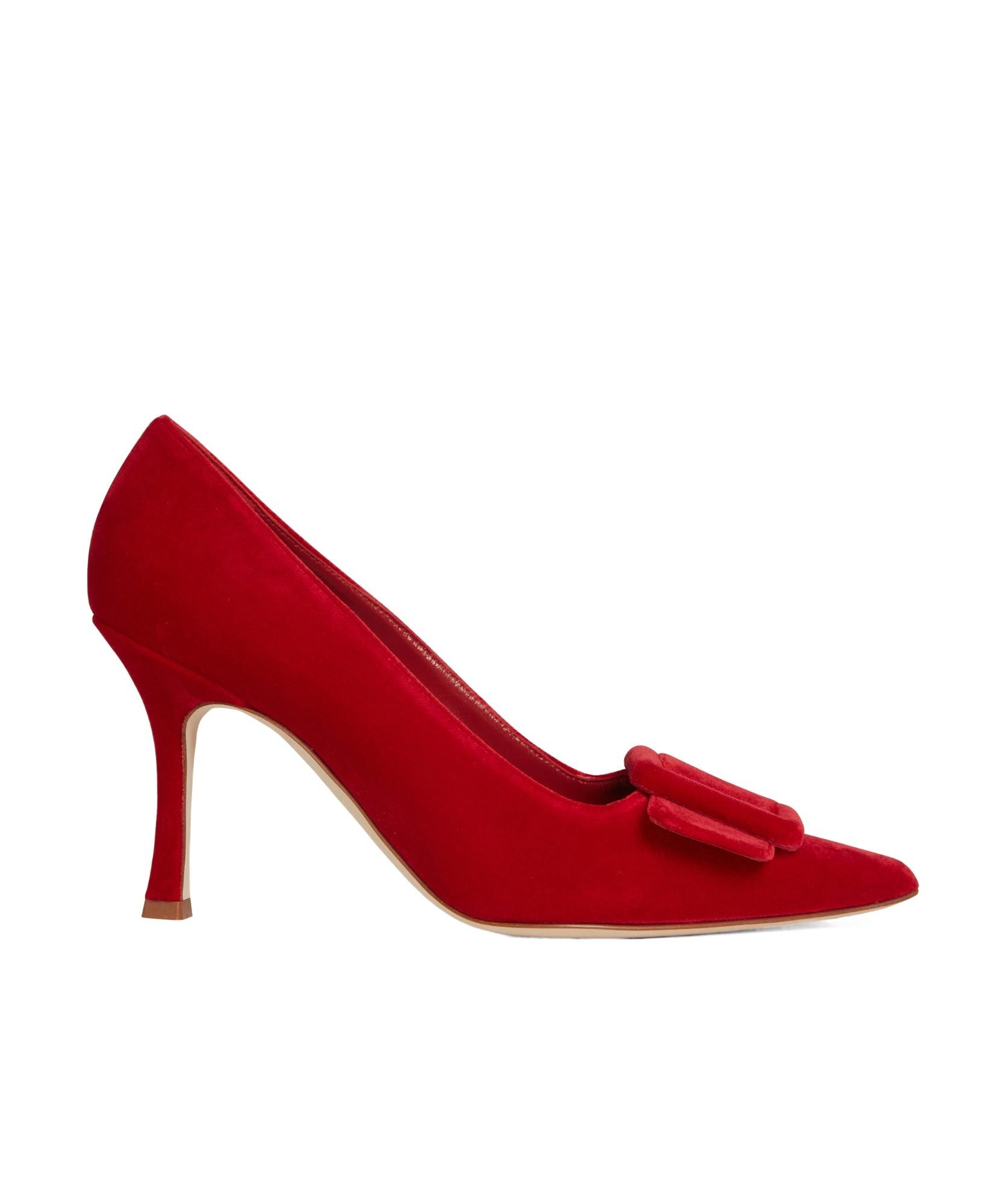 Manolo Blahnik Buckling Detail High Heels in Red | Lyst