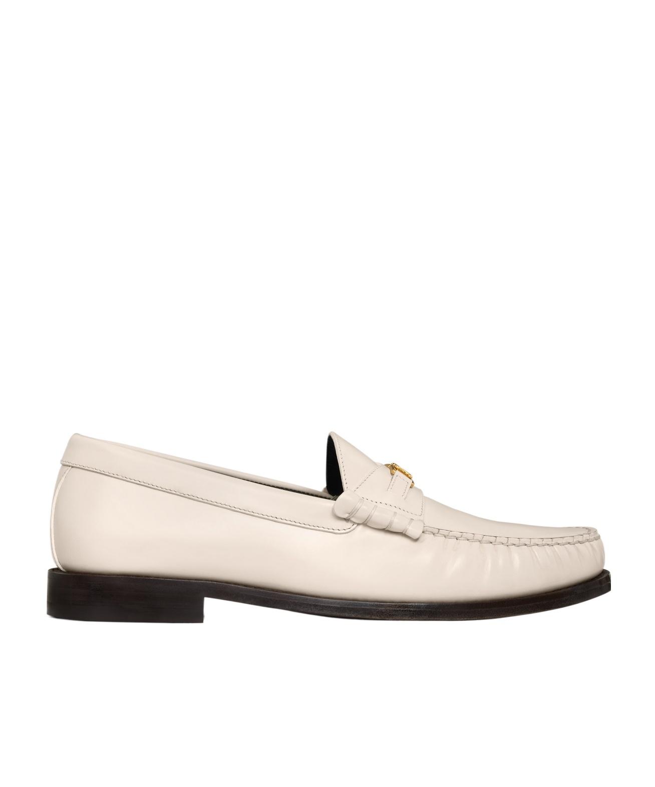 Celine Logo Loafers in White | Lyst
