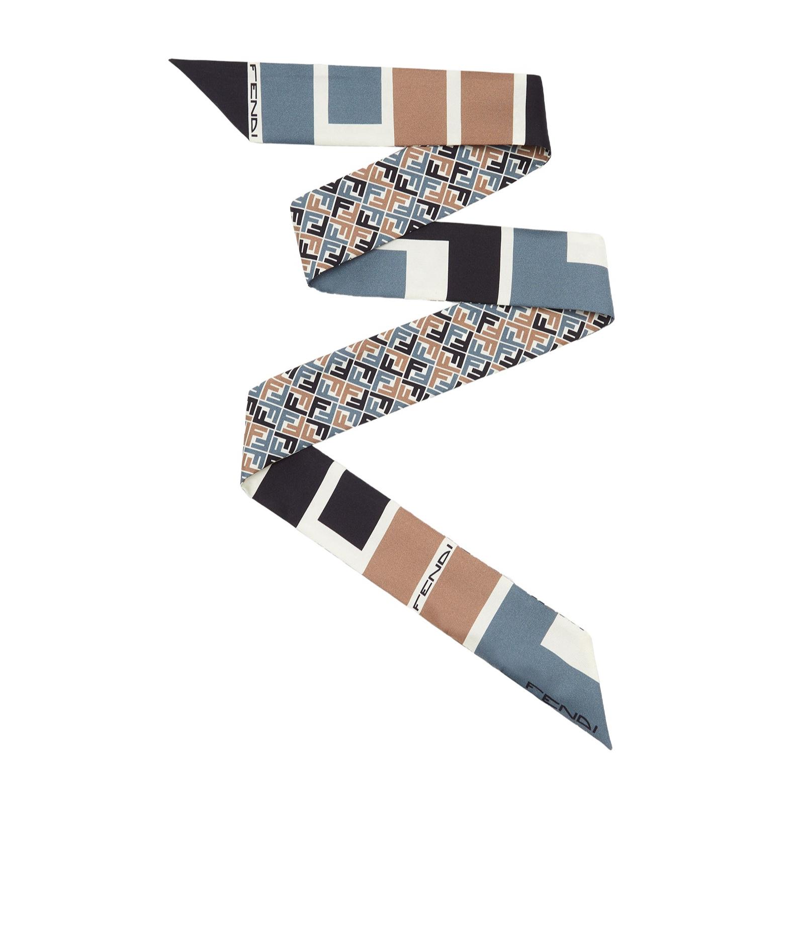 Fendi Colour Matching Narrow Silk Scarf in White | Lyst