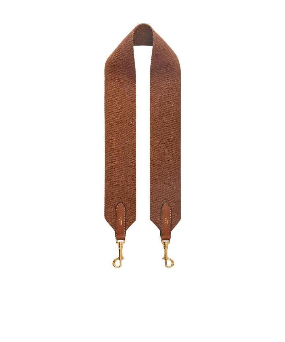 Celine Logo Strap in Brown | Lyst