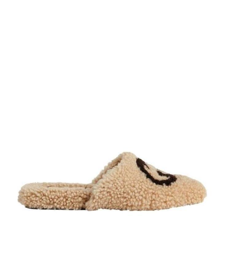 Gucci Eileen Interlocking G Shearling Slippers | Lyst