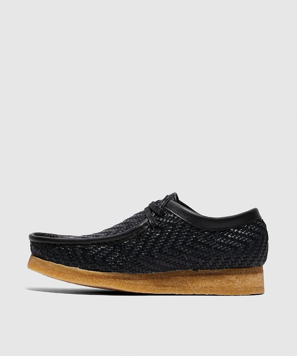 Clarks Raffia Wallabee Shoe in Black for Men | Lyst
