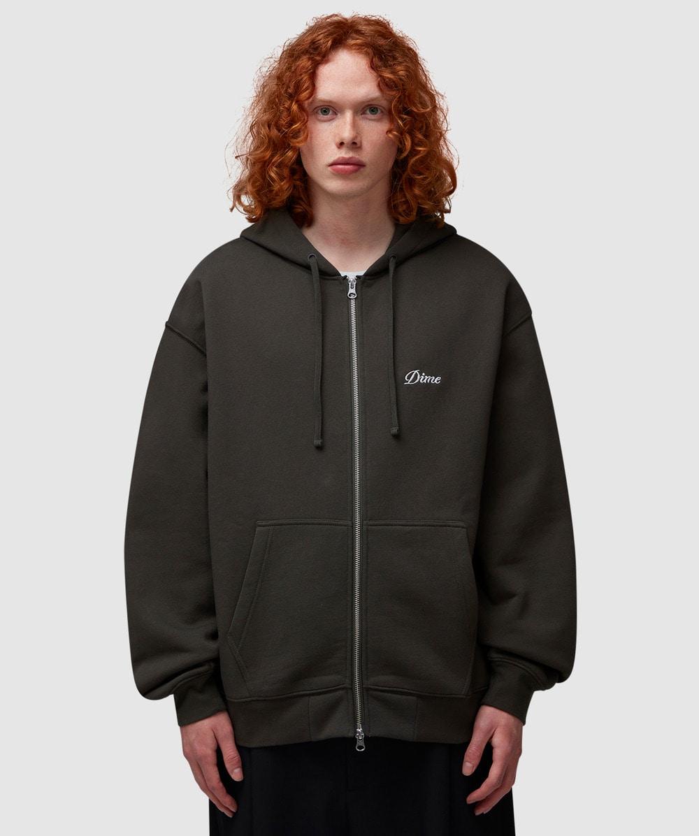 Dime Cursive Small Logo Zip Hoodie (Vintage in Brown for Men | Lyst