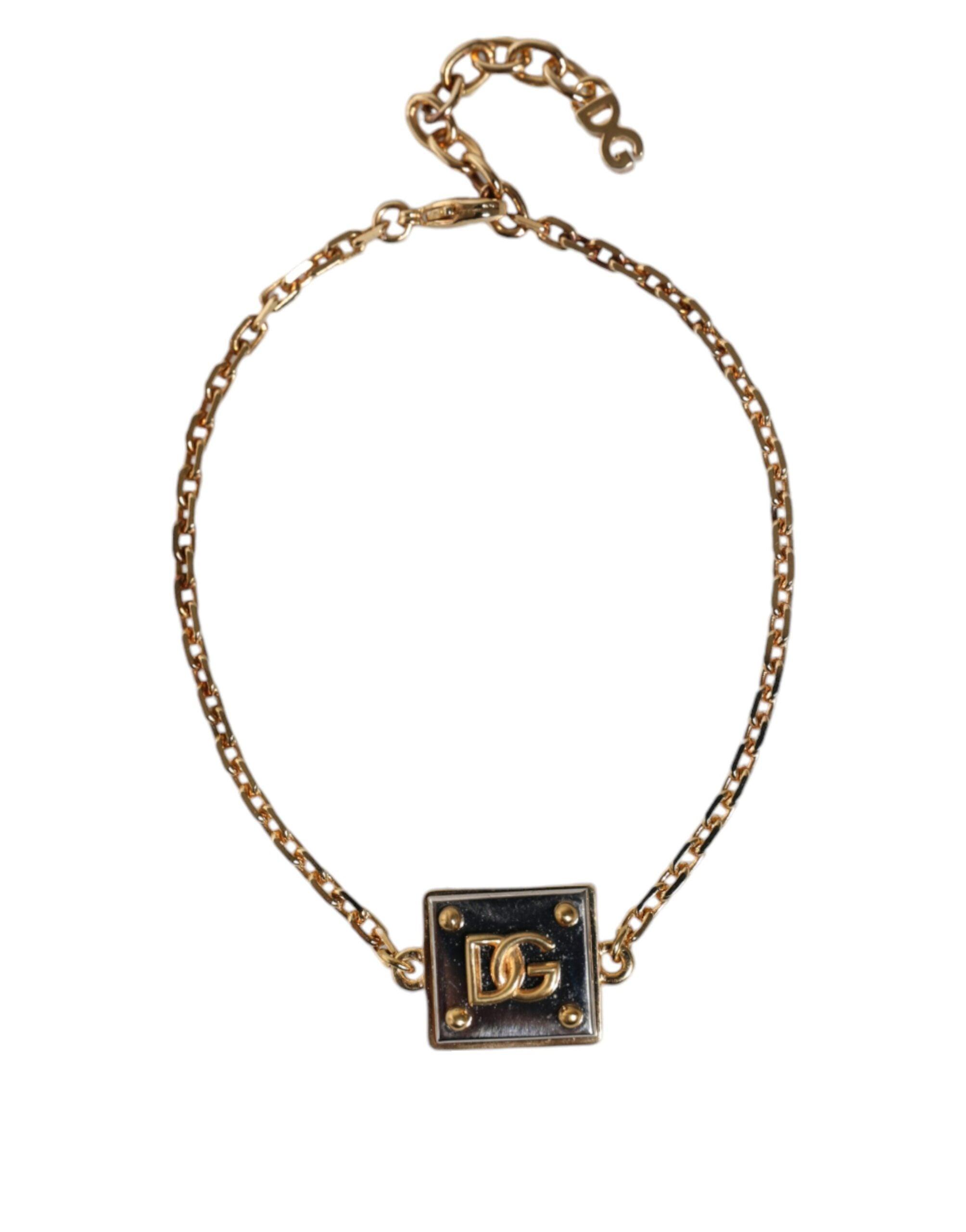 Dolce & Gabbana Gold Brass Chain Logo Sicily Pendant Necklace in ...