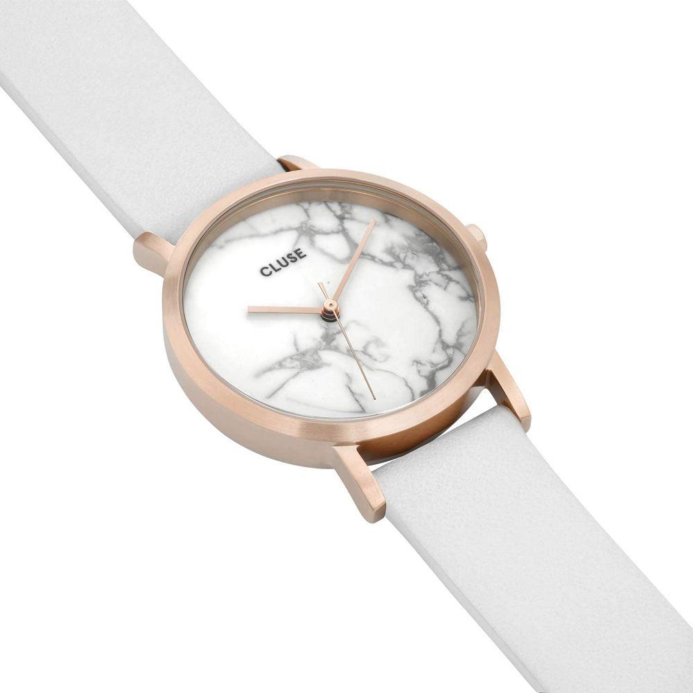 Cluse White Leather Watch in Metallic | Lyst UK