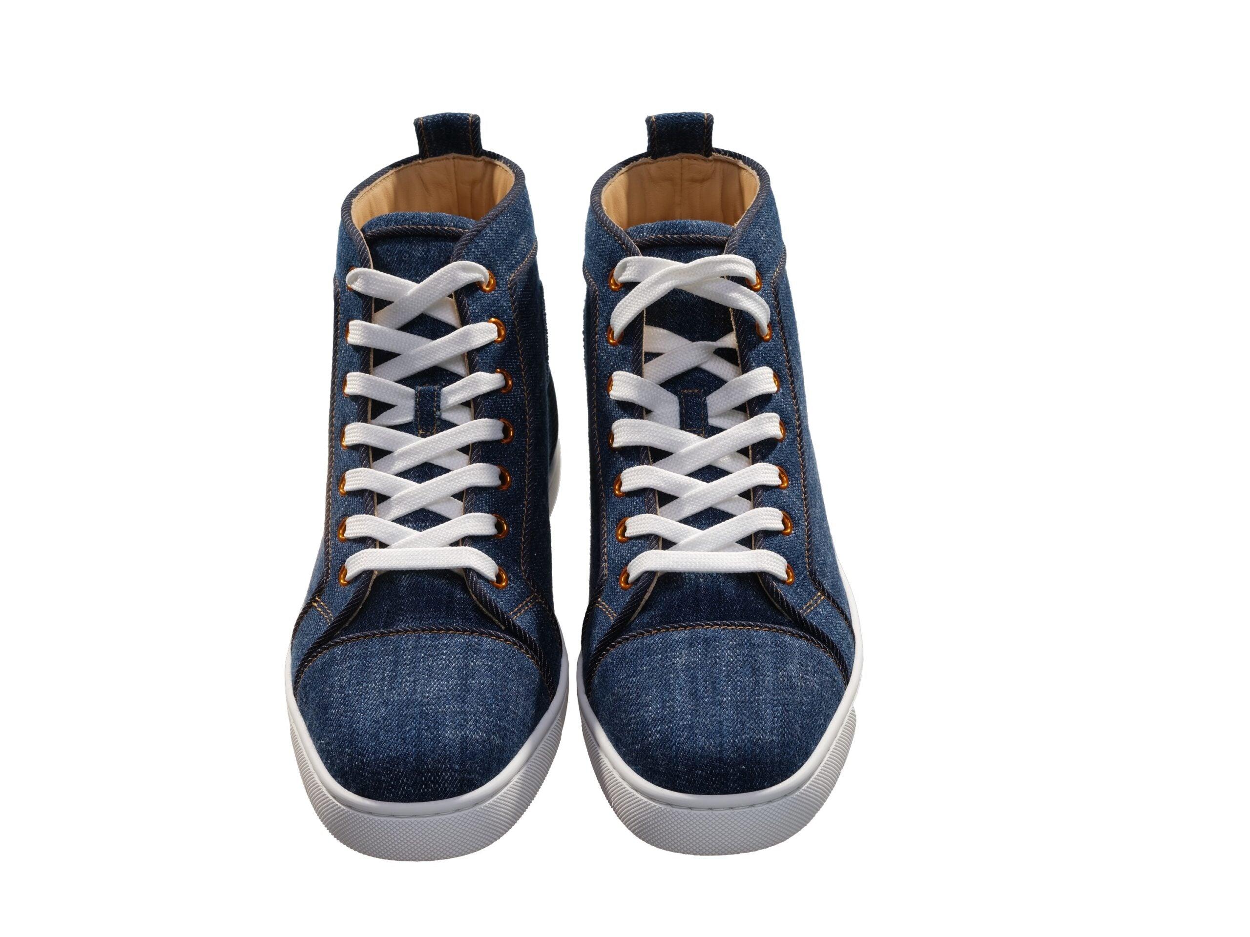Christian Louboutin Fun Louis Flat Denim High Top Sneakers in Blue for ...