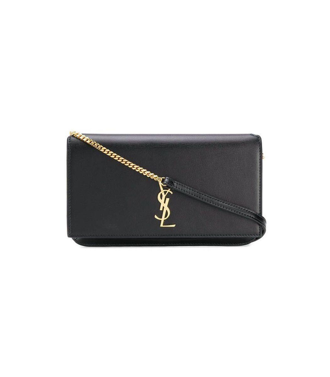 Saint Laurent Ysl Monogram Phone Holder Bag In Black Lyst