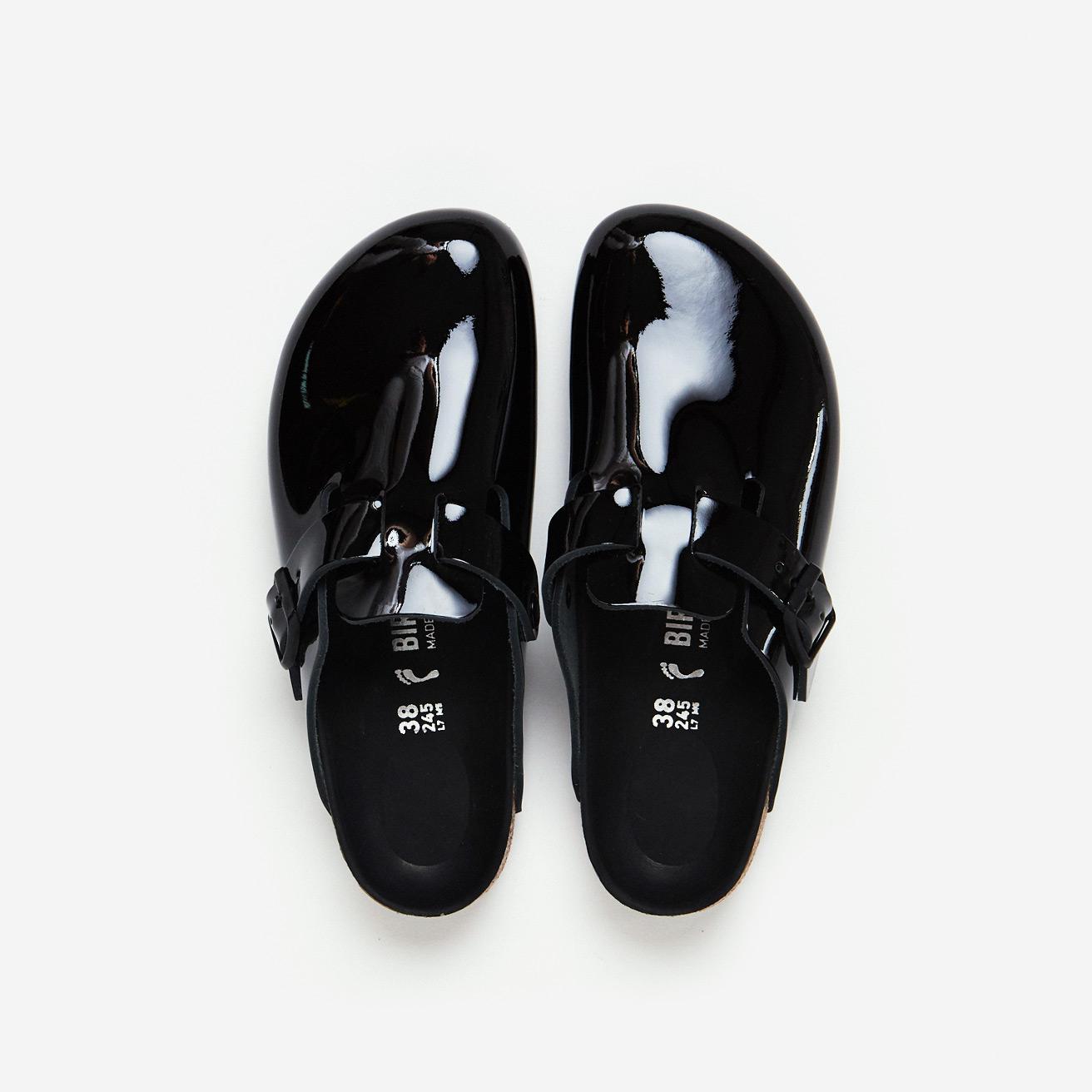 Birkenstock Boston Hex Black Patent Leather Clogs - Lyst