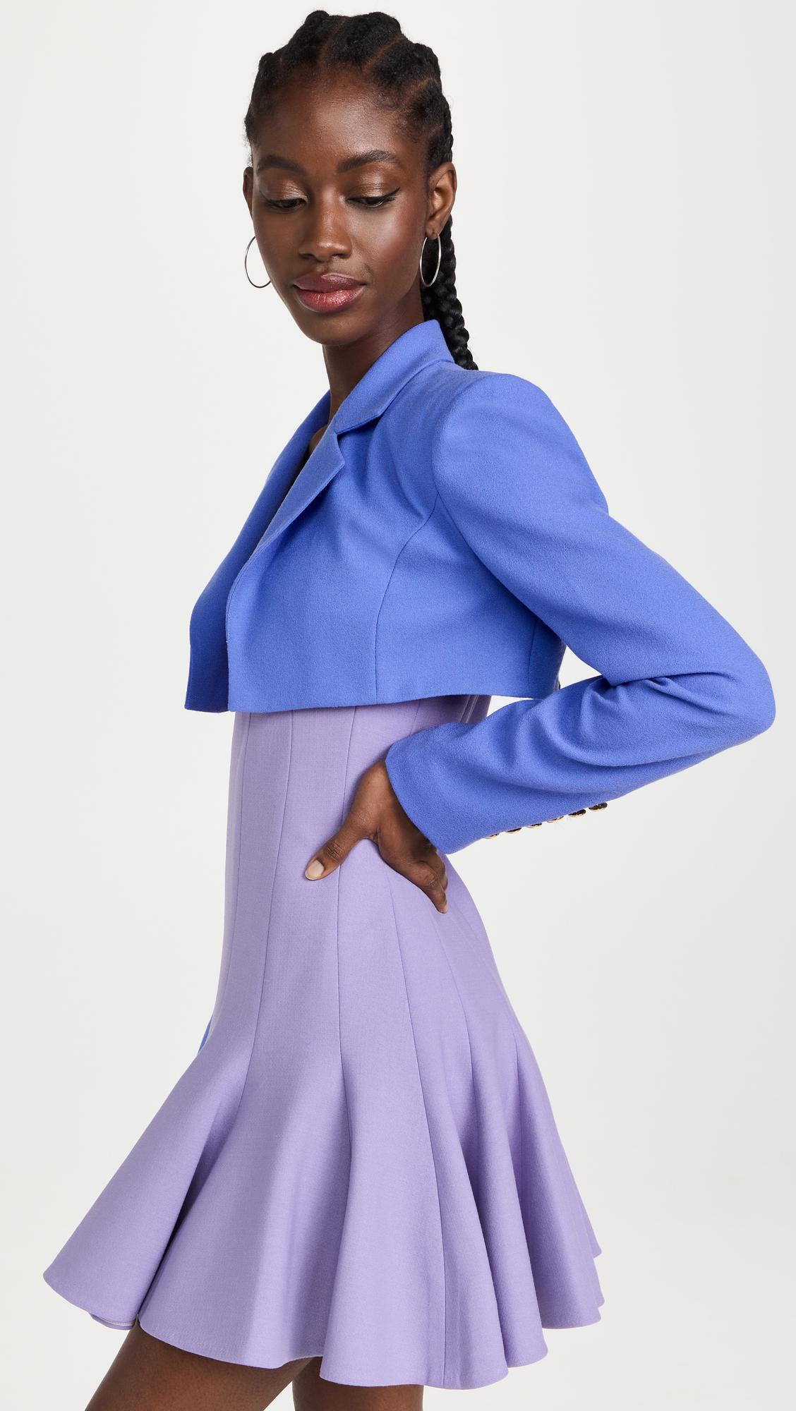 Sergio Hudson Cropped Bolero Jacket in Blue | Lyst Sergio Hudson Cropped Bolero Jacket in Blue | Lyst