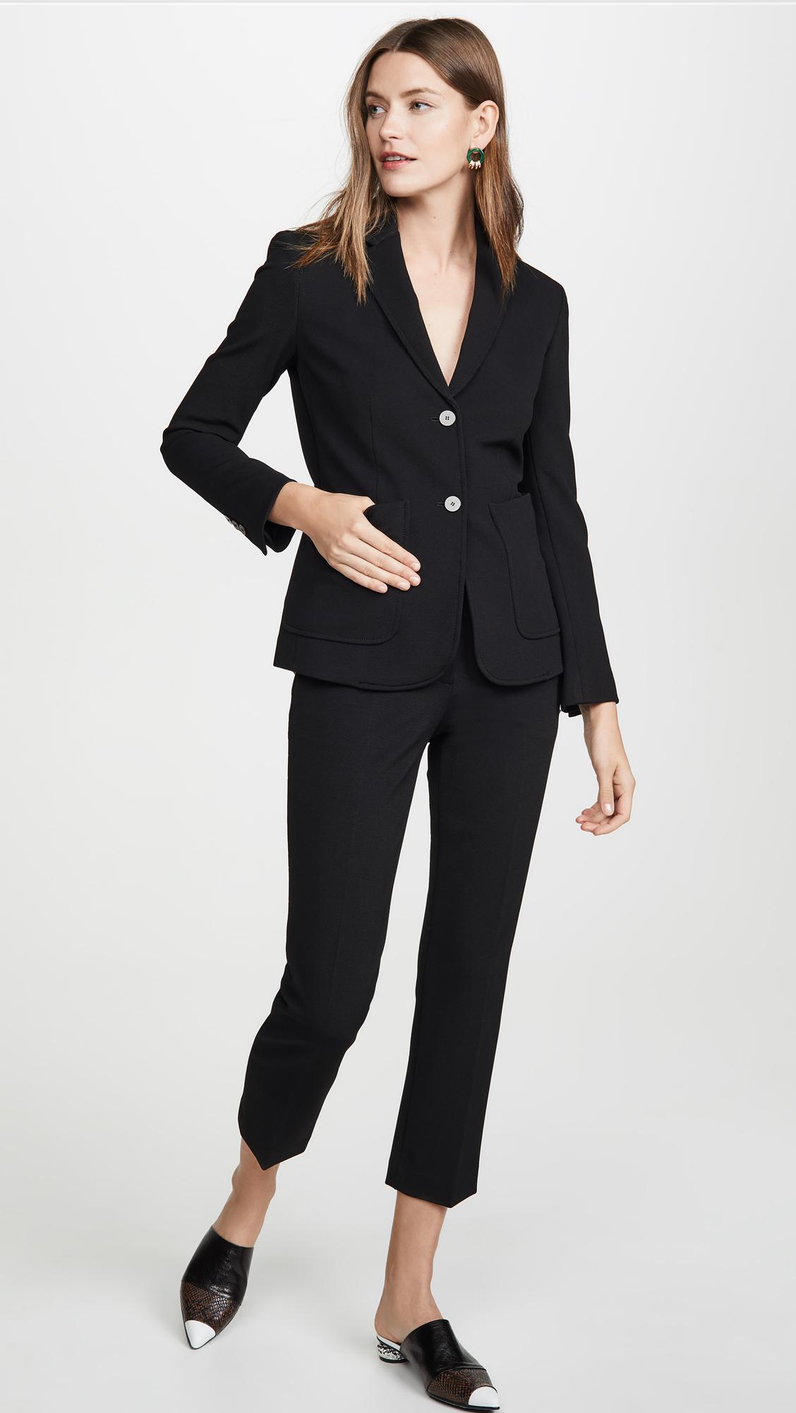 Theory Synthetic Knit Classic Shrunken Jacket in Black - Lyst