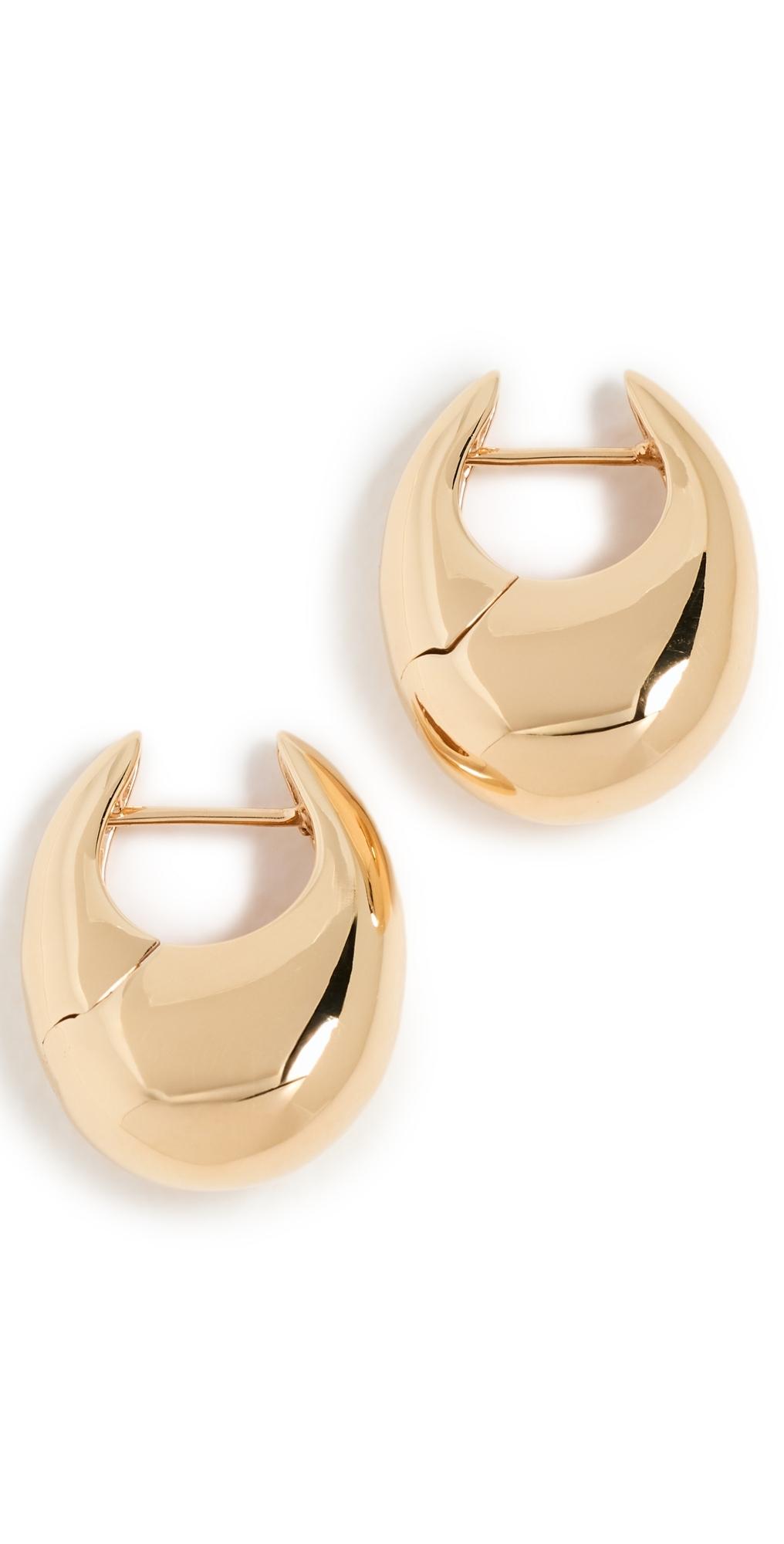 Annika Inez Large Sloping Hinge Hoops in Metallic | Lyst