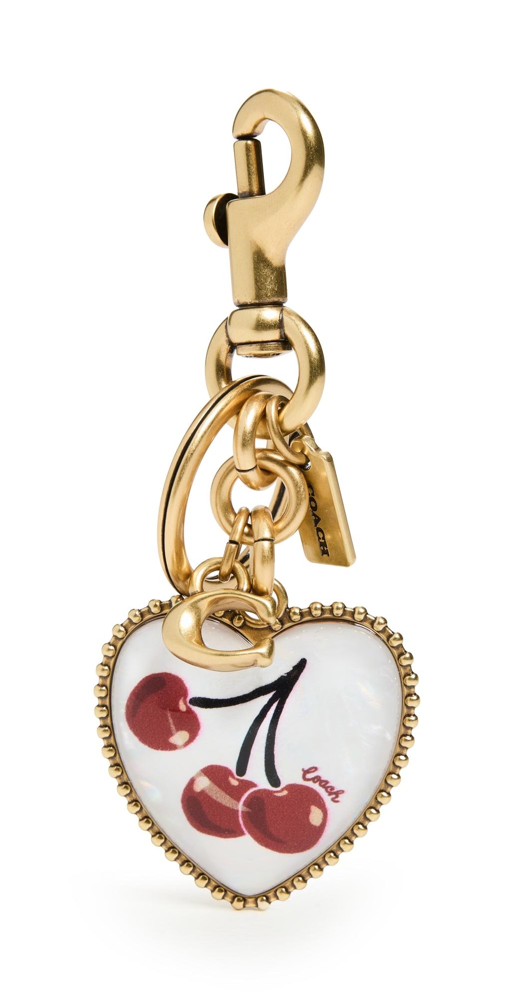 COACH Resin Vintage Heart Cherry Bag Charm Keychain in White | Lyst