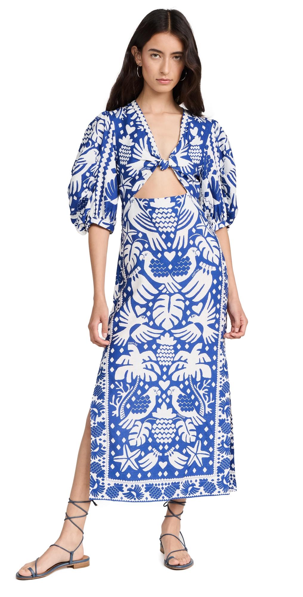 FARM Rio Jungle Carf Navy Midi Dre Jungle Carf Navy Blue | Lyst