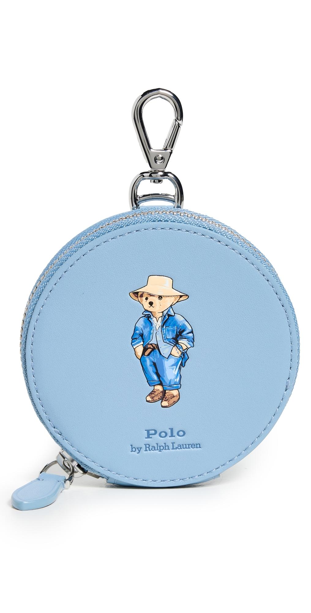 Polo Ralph Lauren Leather Traveler Bear Card Case in Blue | Lyst