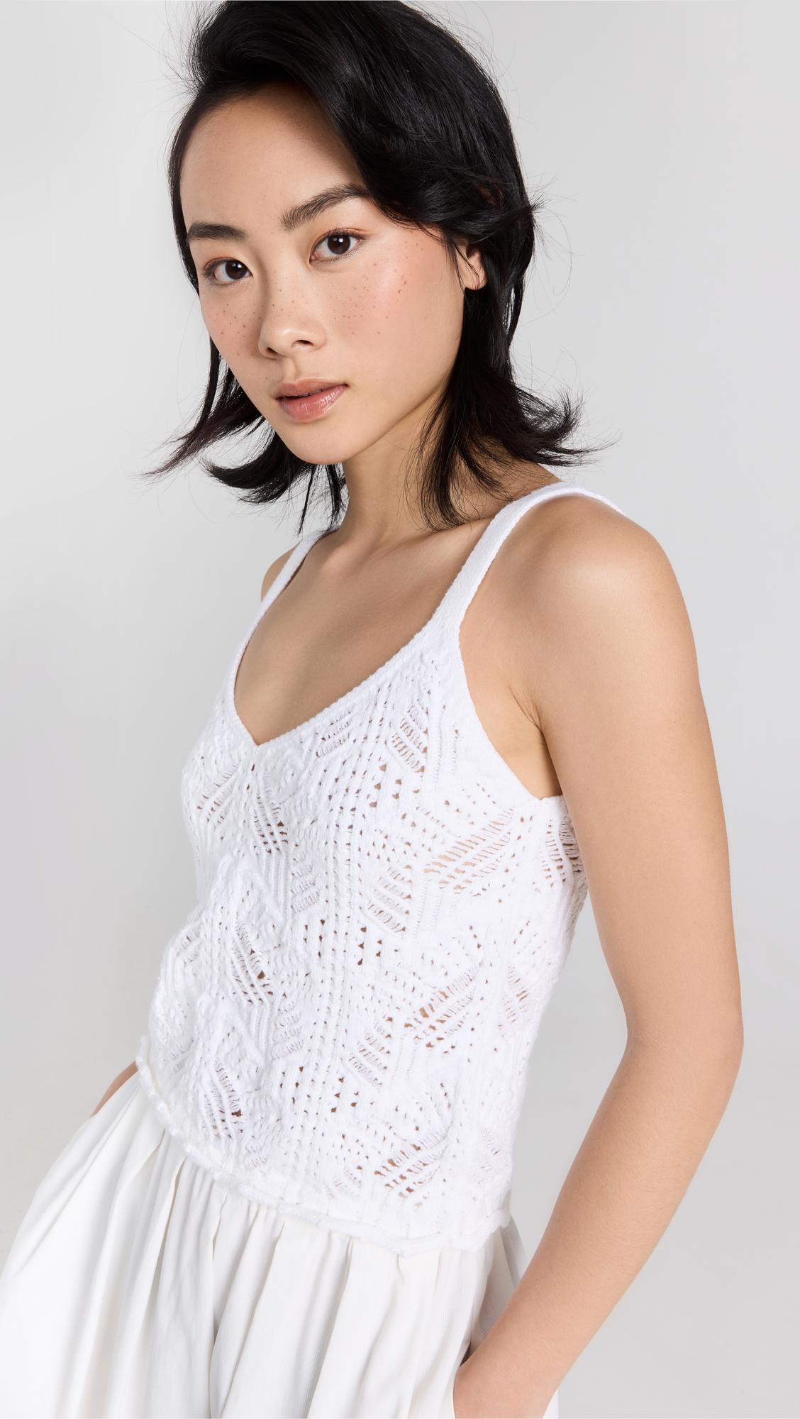 Vince Lace Stitch Tank | Lyst