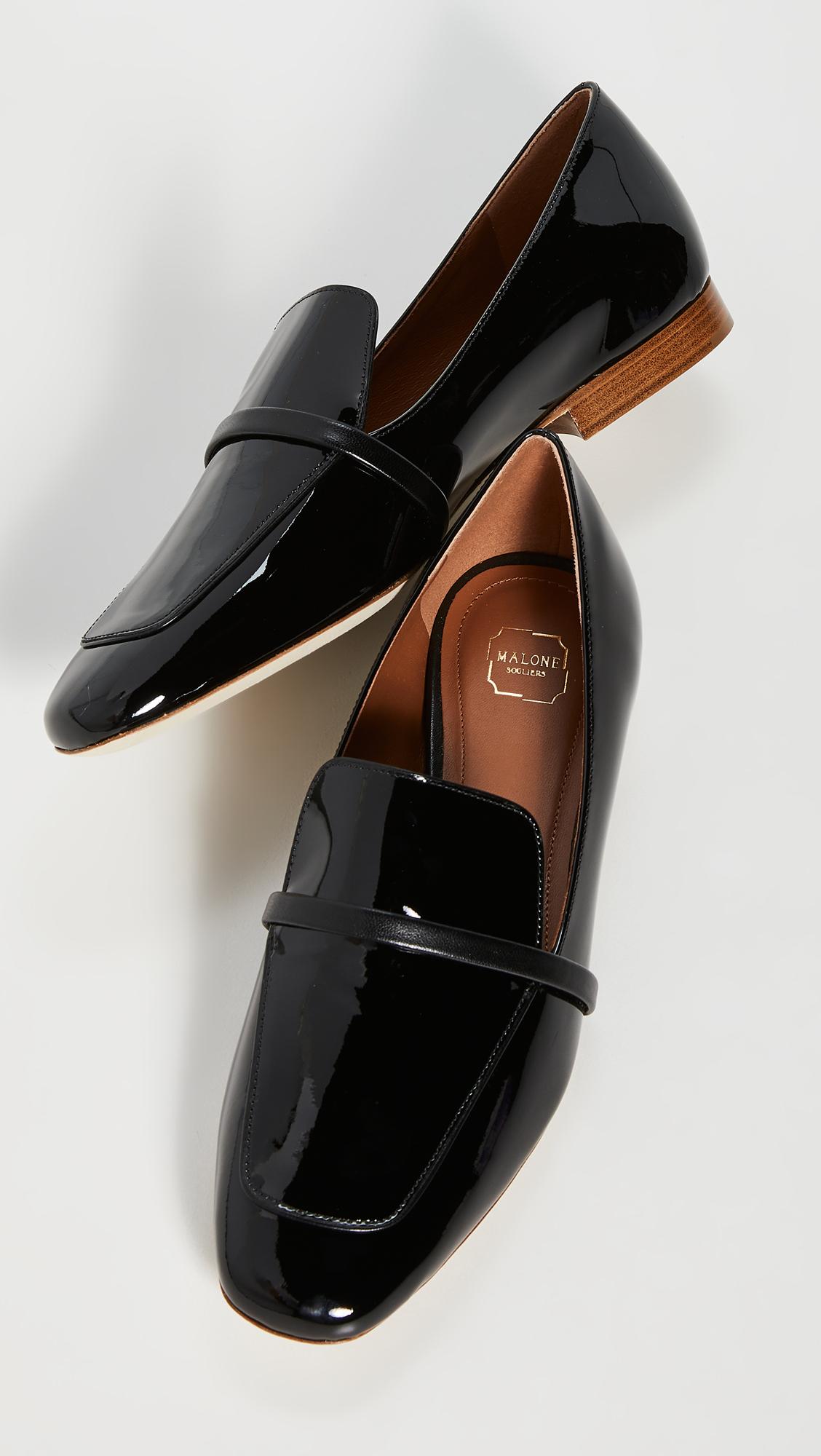 Buy malone souliers jane flat patent leather loafers cheap online