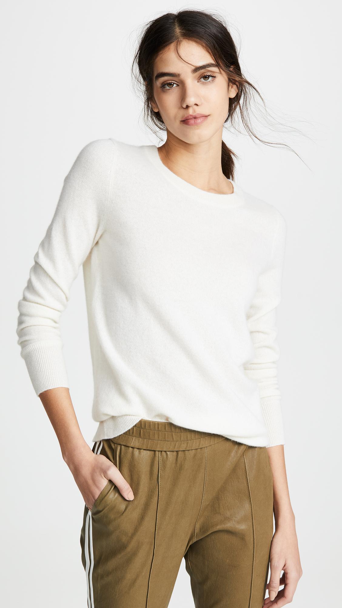 White + Warren Essential Cashmere Sweater in Pearl White (White) - Save ...