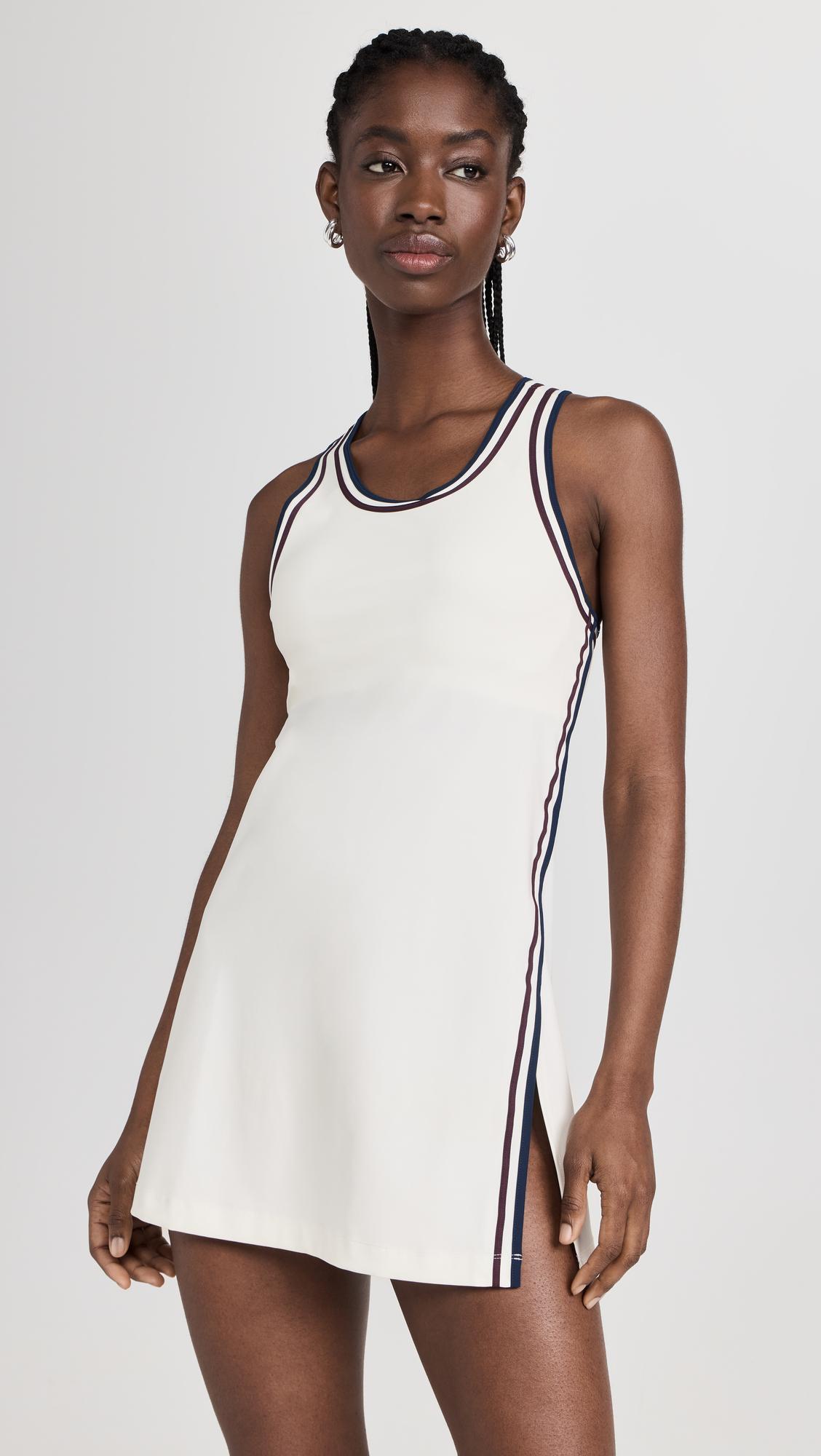 Tory Sport Tech Knit Racerback Tennis Dress in White | Lyst