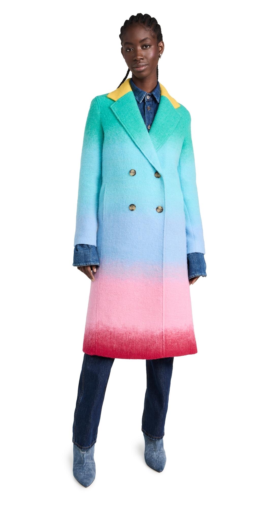 Mira Mikati Ombre Double Breasted Coat in Blue | Lyst