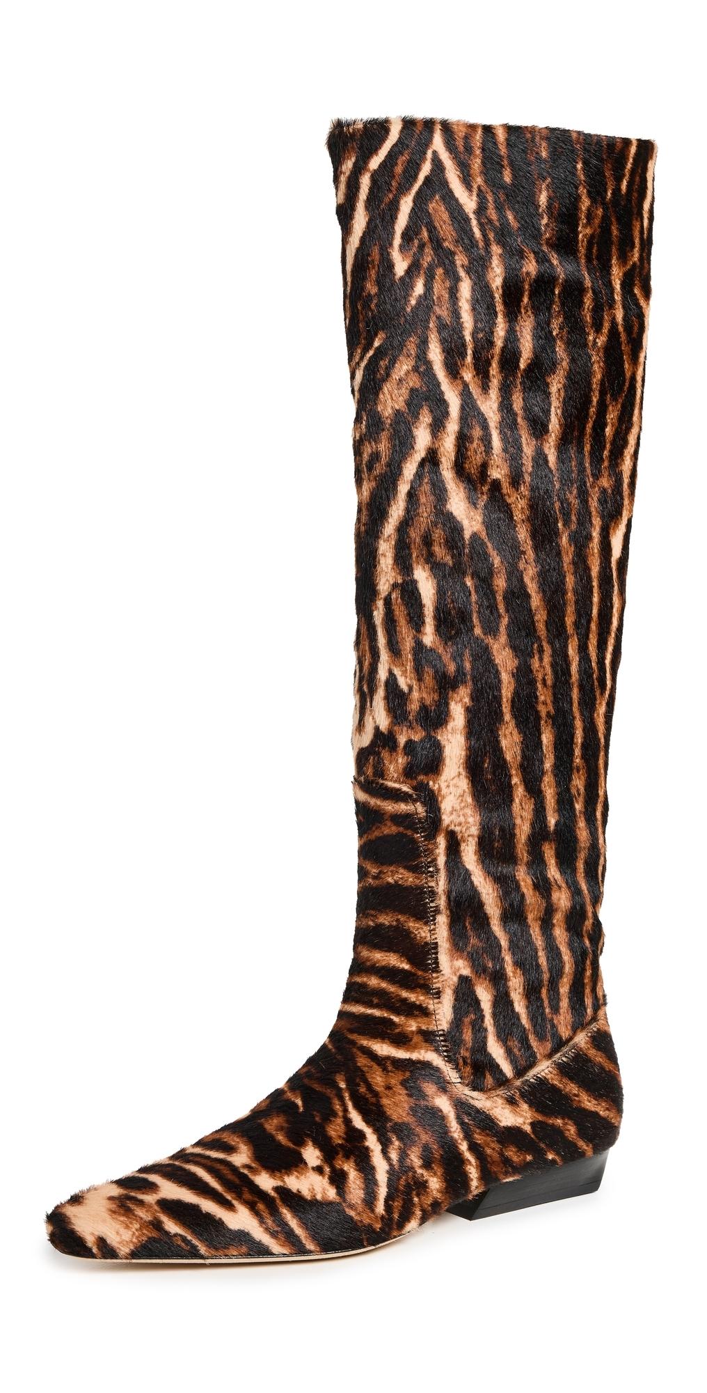 STAUD Wally Flat Boots in Brown | Lyst