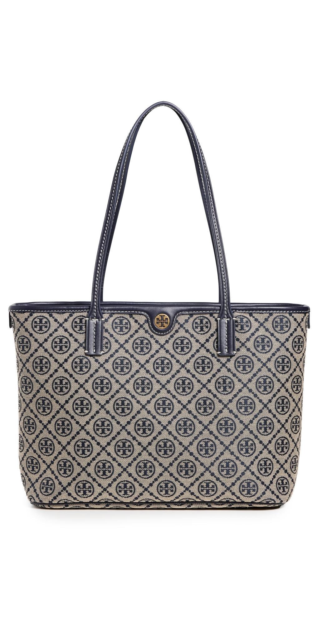 Tory Burch T Monogram Small Zip Tote in Black | Lyst