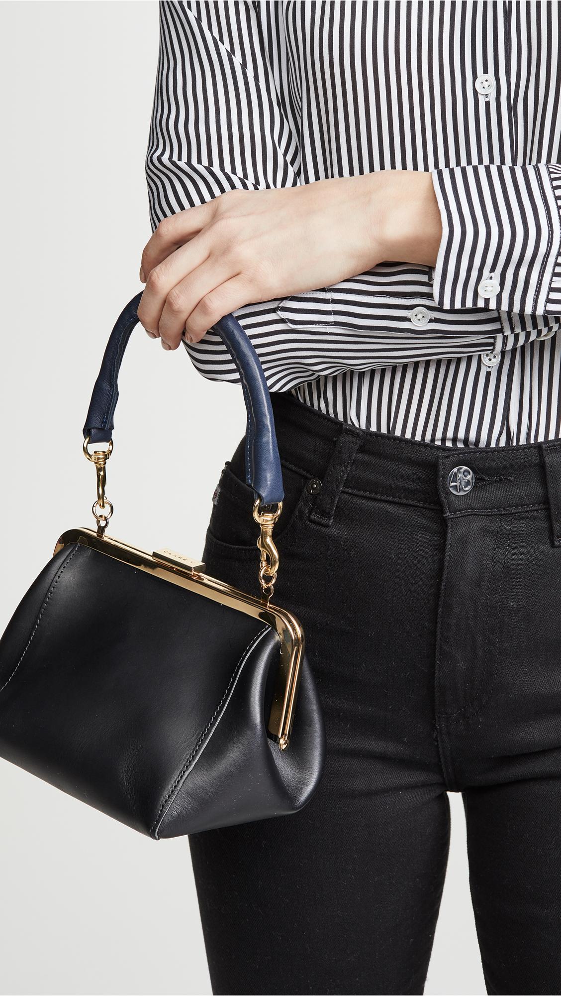 Clare V. Leather Le Box Bag in Black - Lyst