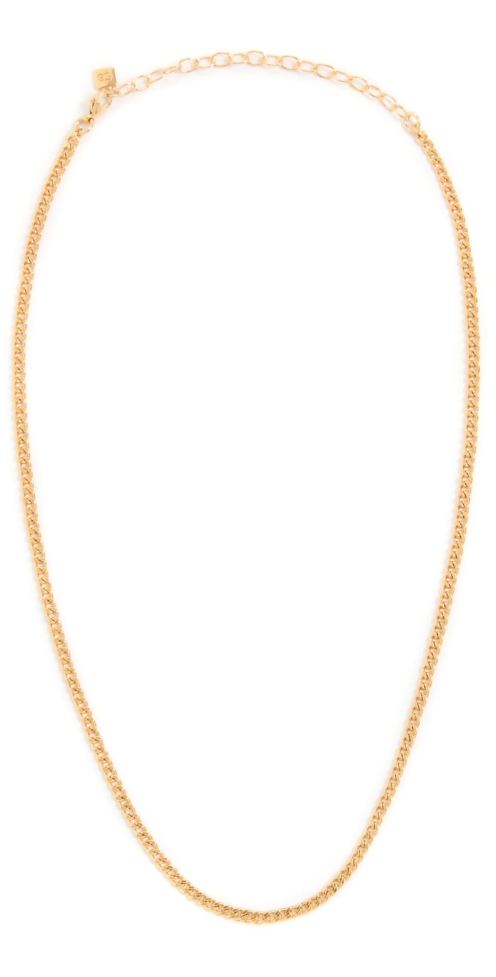 Gwen Beloti Nova Chain Curb Necklace in Metallic | Lyst