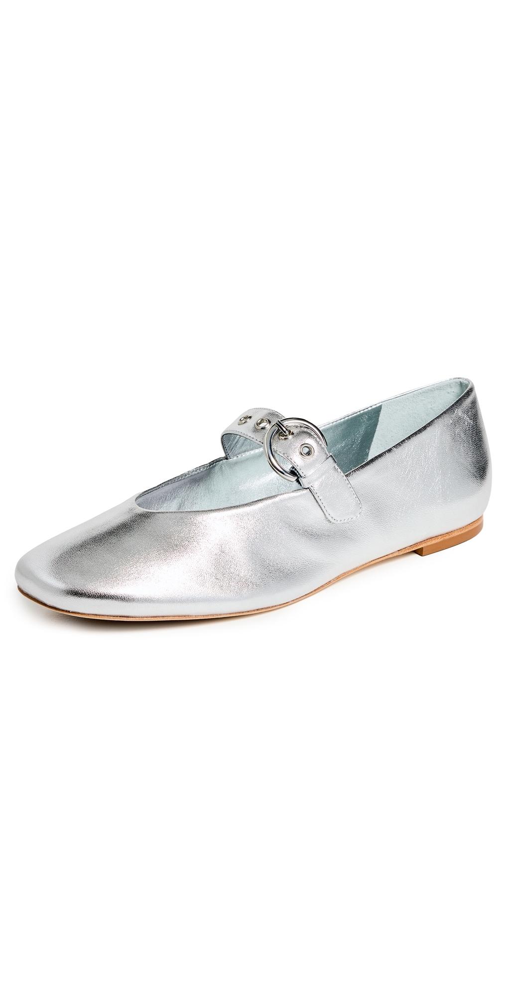 Reformation Bethany Ballet Flats in Metallic | Lyst
