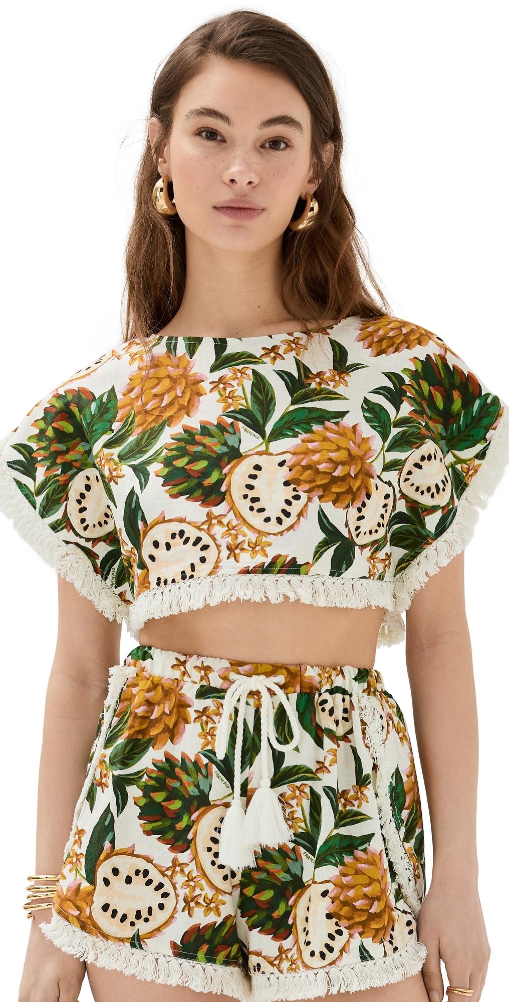 FARM Rio Biriba Off White Blouse | Lyst