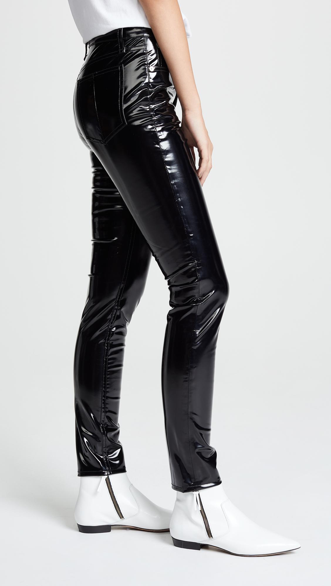 Rag & Bone High Rise Vinyl Skinny Pants in Black - Lyst