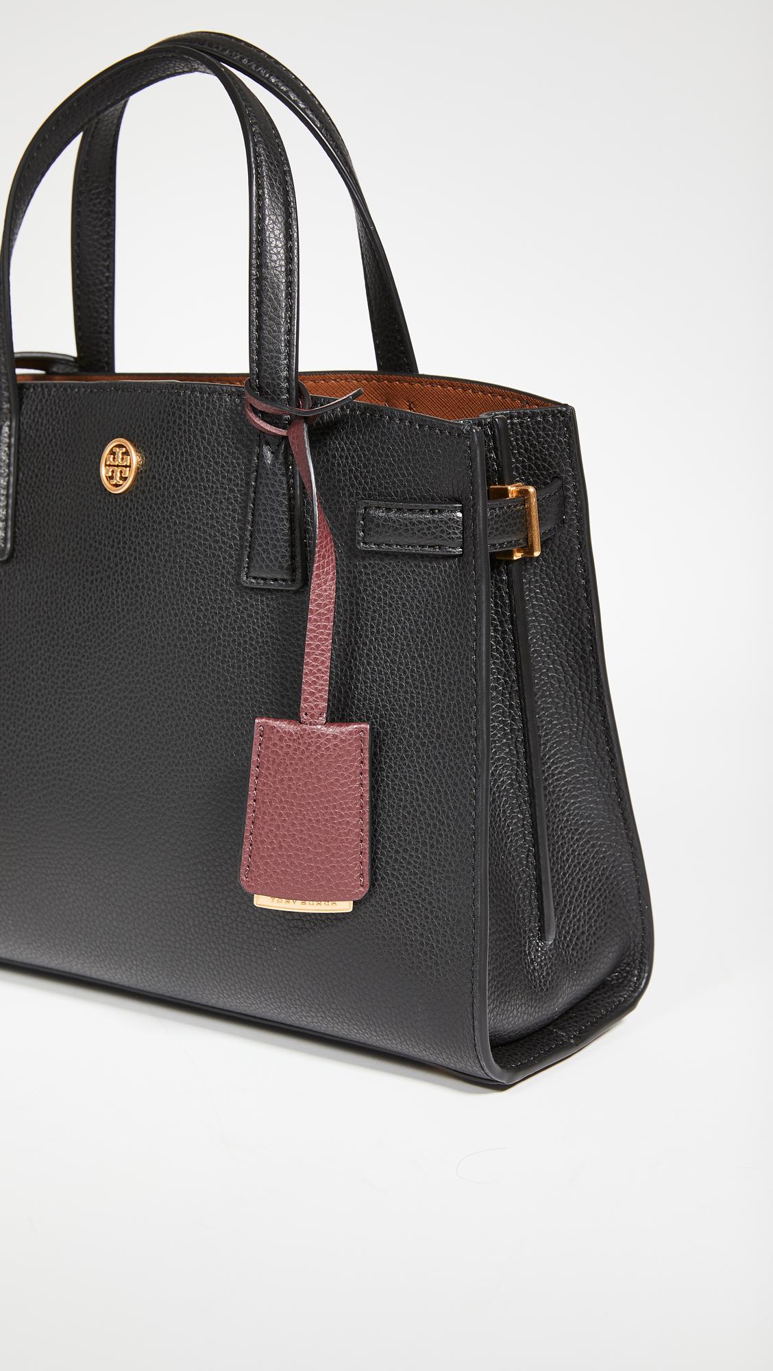 Tory Burch Walker Small Satchel in Black | Lyst Tory Burch Walker Small Satchel in Black | Lyst