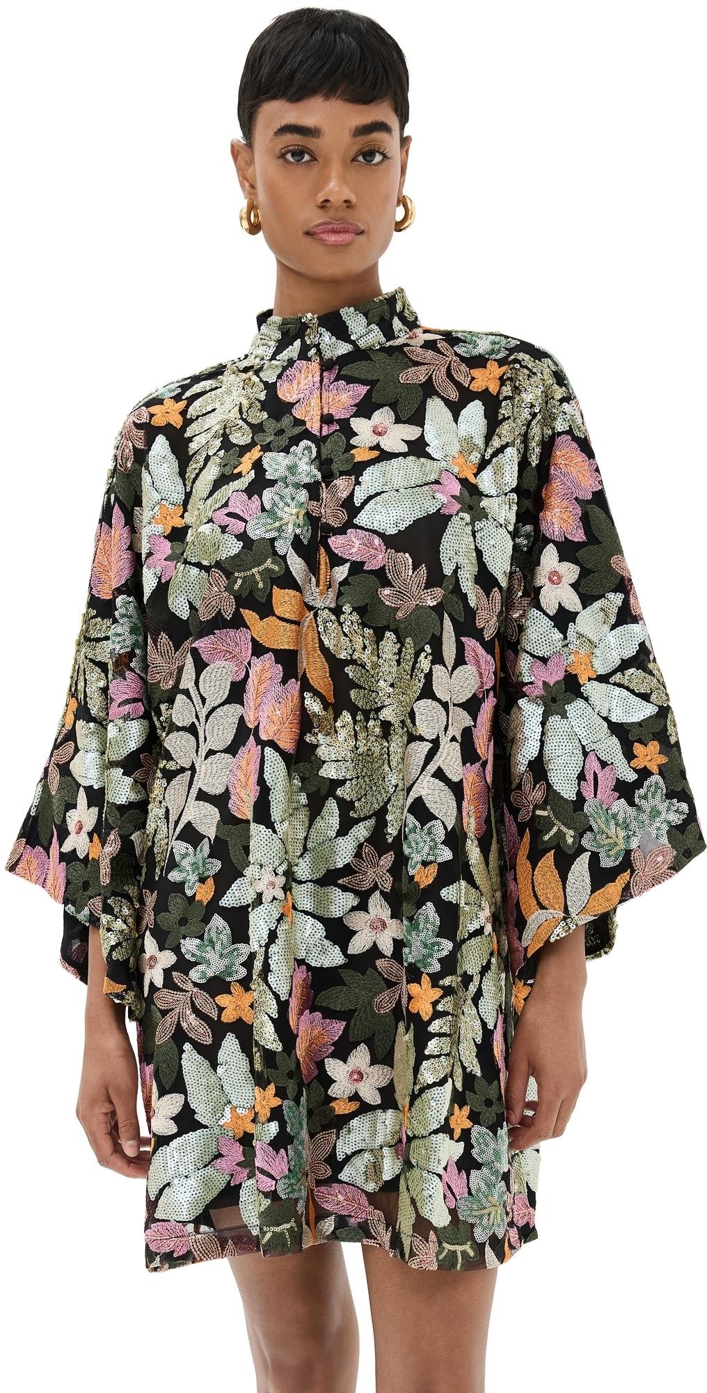 La Vie Style House Safari Floral Mini Caftan | Lyst