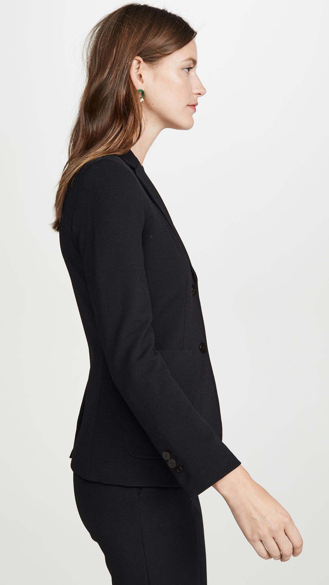 Theory Synthetic Knit Classic Shrunken Jacket in Black - Lyst