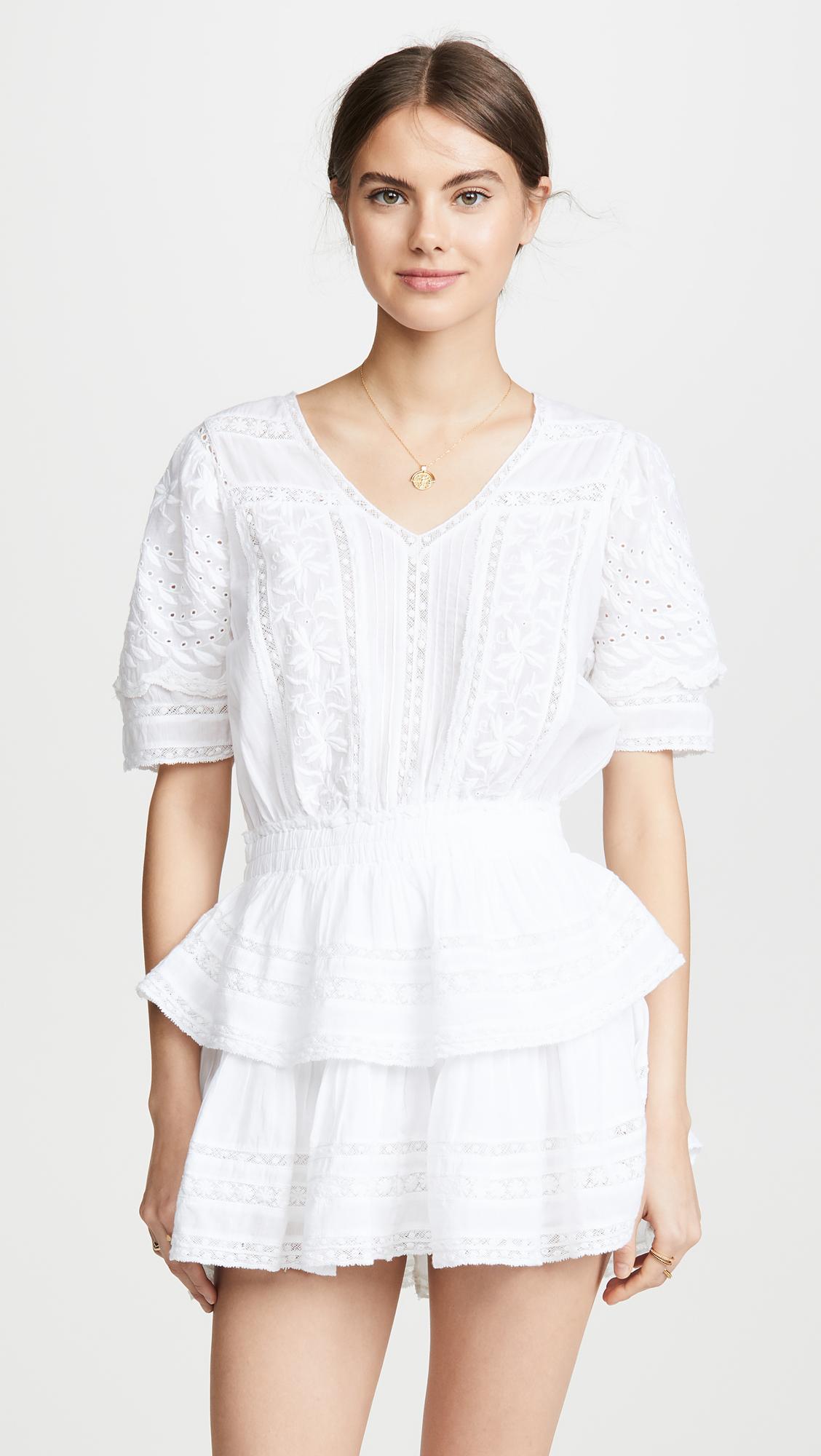 LoveShackFancy Cotton Marissa Dress in White - Lyst
