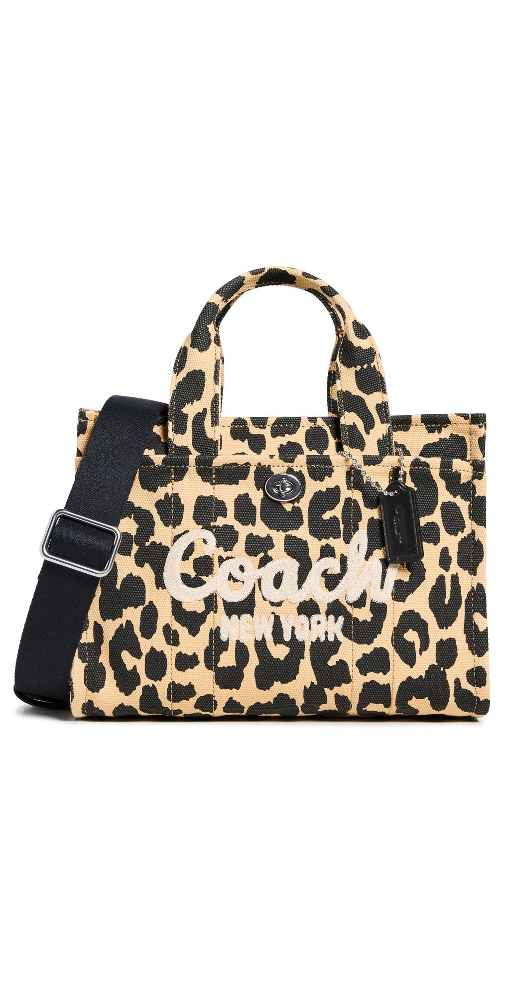 COACH Leopard Cargo Tote 26 in Black | Lyst