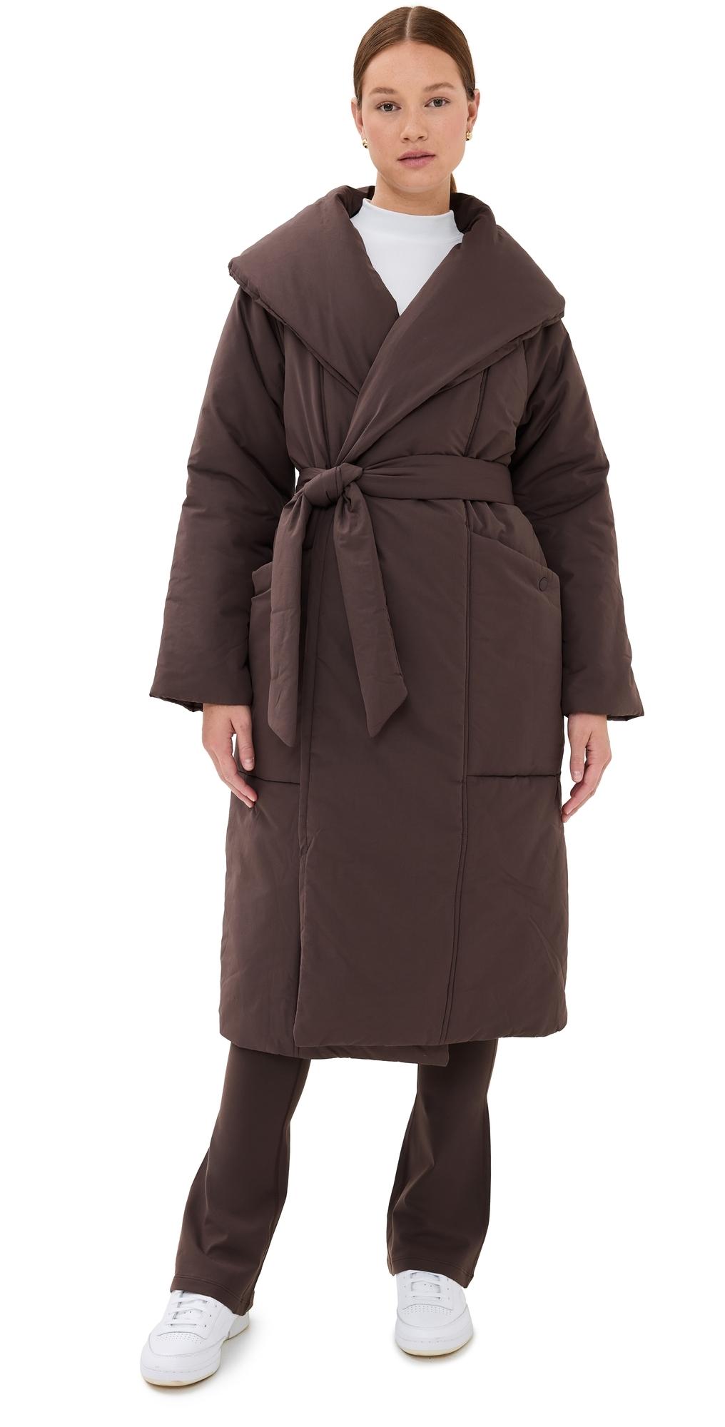 Varley Varey Ana Ong Wrap Puffer Coat X in Brown | Lyst