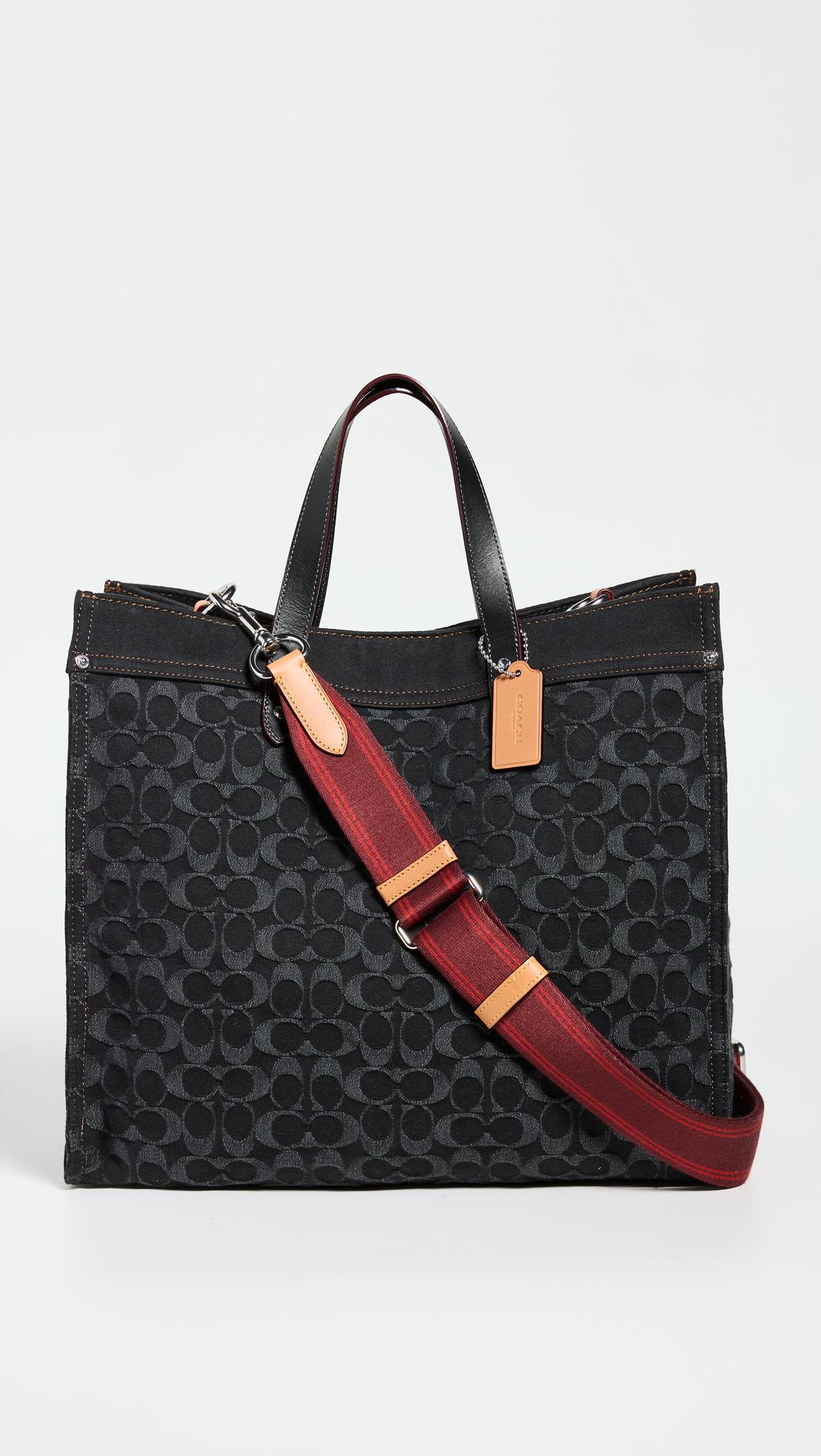 COACH Field Tote 40 In Signature Denim in Black for Men | Lyst