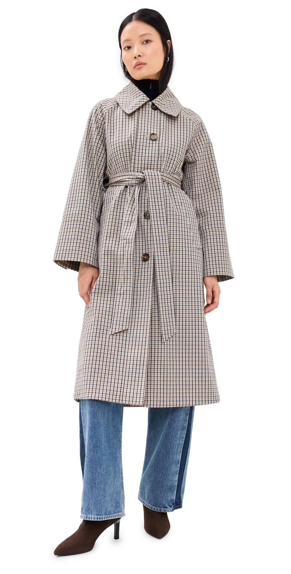 Barbour Beatrix Check Showerproof Trench Coat | Lyst