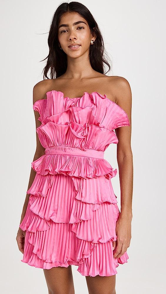 AMUR Reed Pleated Shell Dress in Pink | Lyst