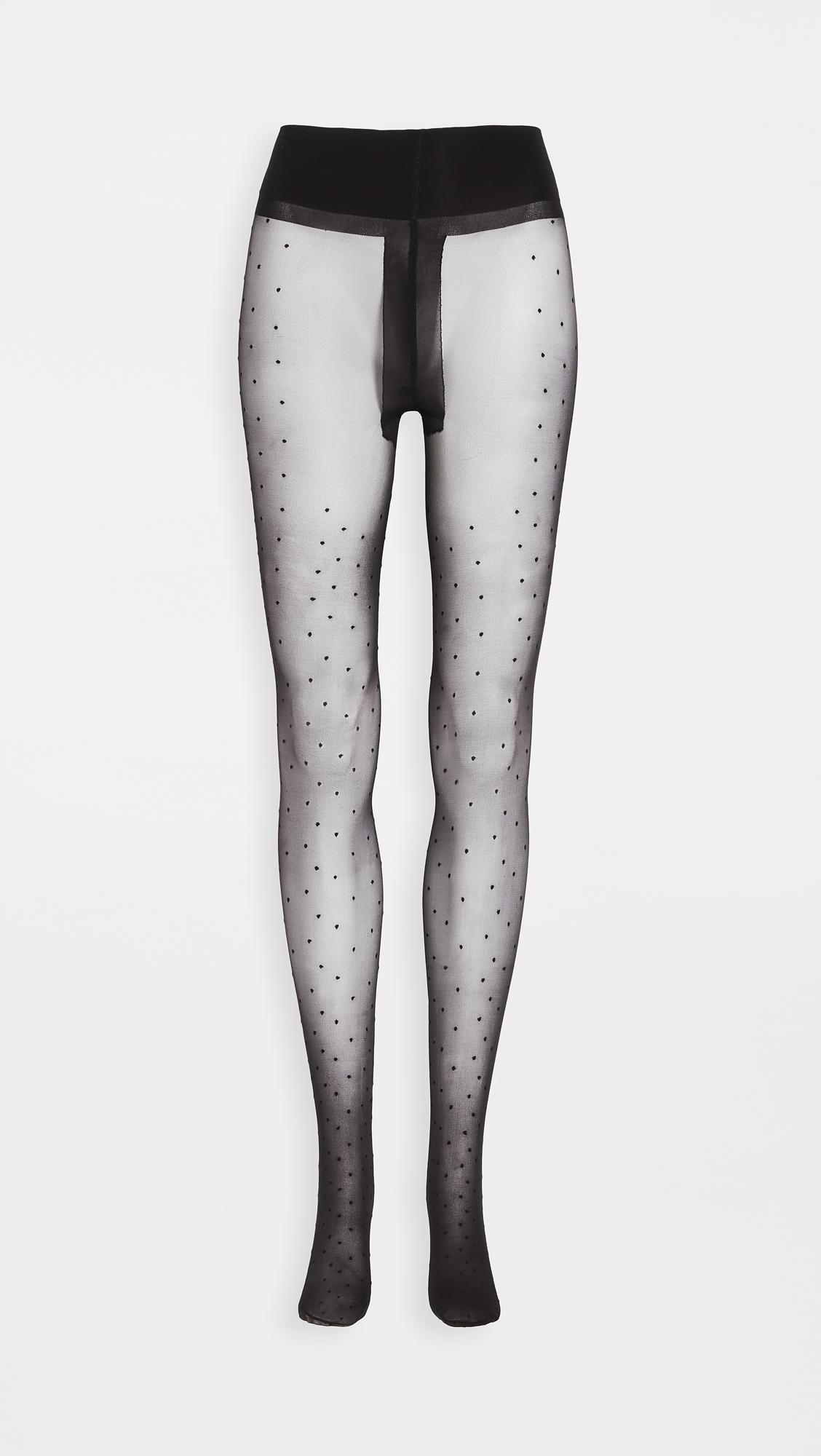 Stems Paris Edit - Sheer & Double Dots Tights in Black | Lyst