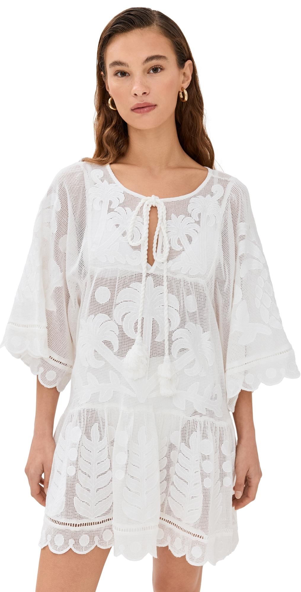 FARM Rio Far Rio Pa Tree Cutwork Ini Dre in White | Lyst