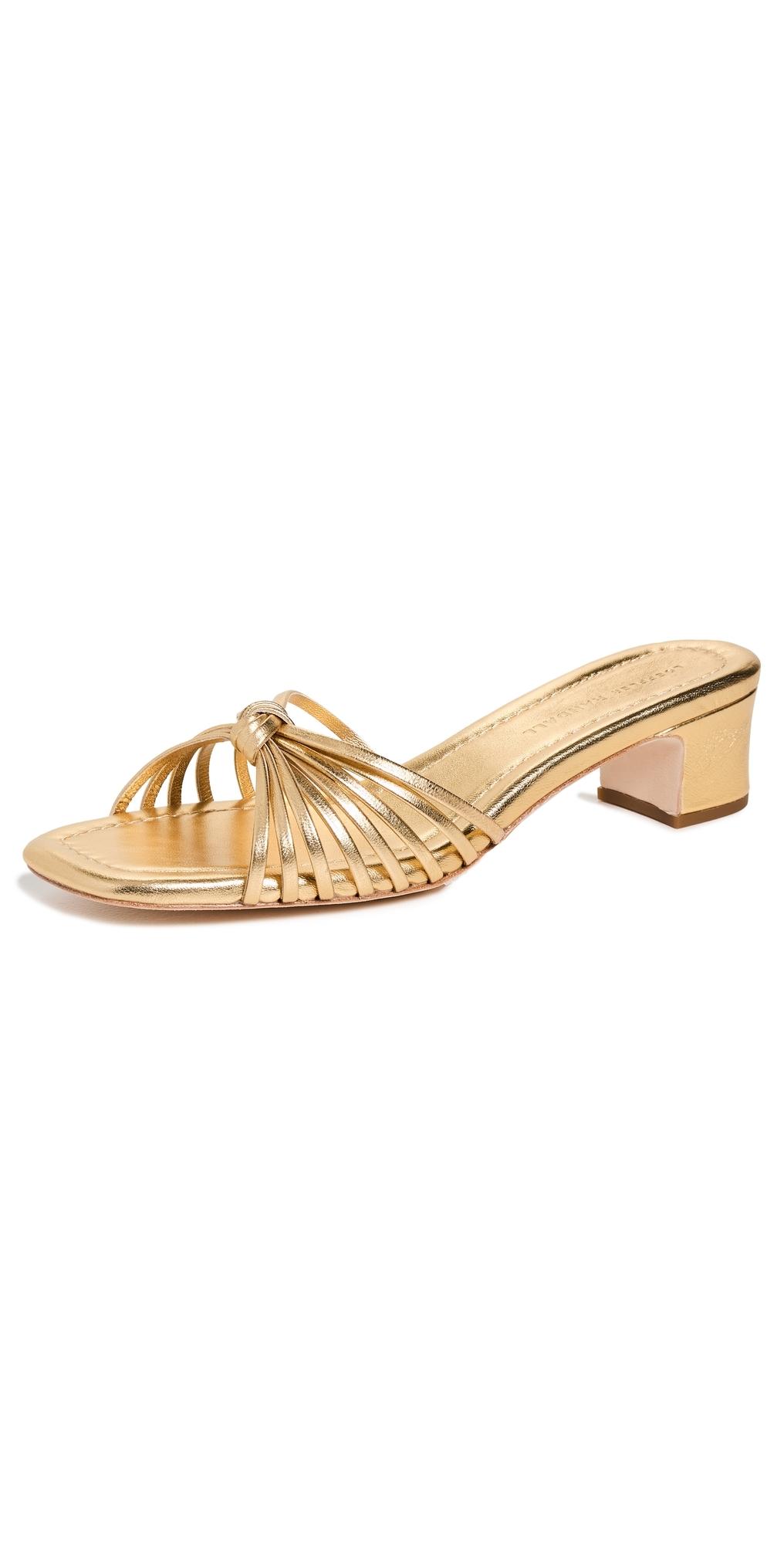 Loeffler Randall Hazel Knot Mid Heel Mule Sandals in Metallic | Lyst