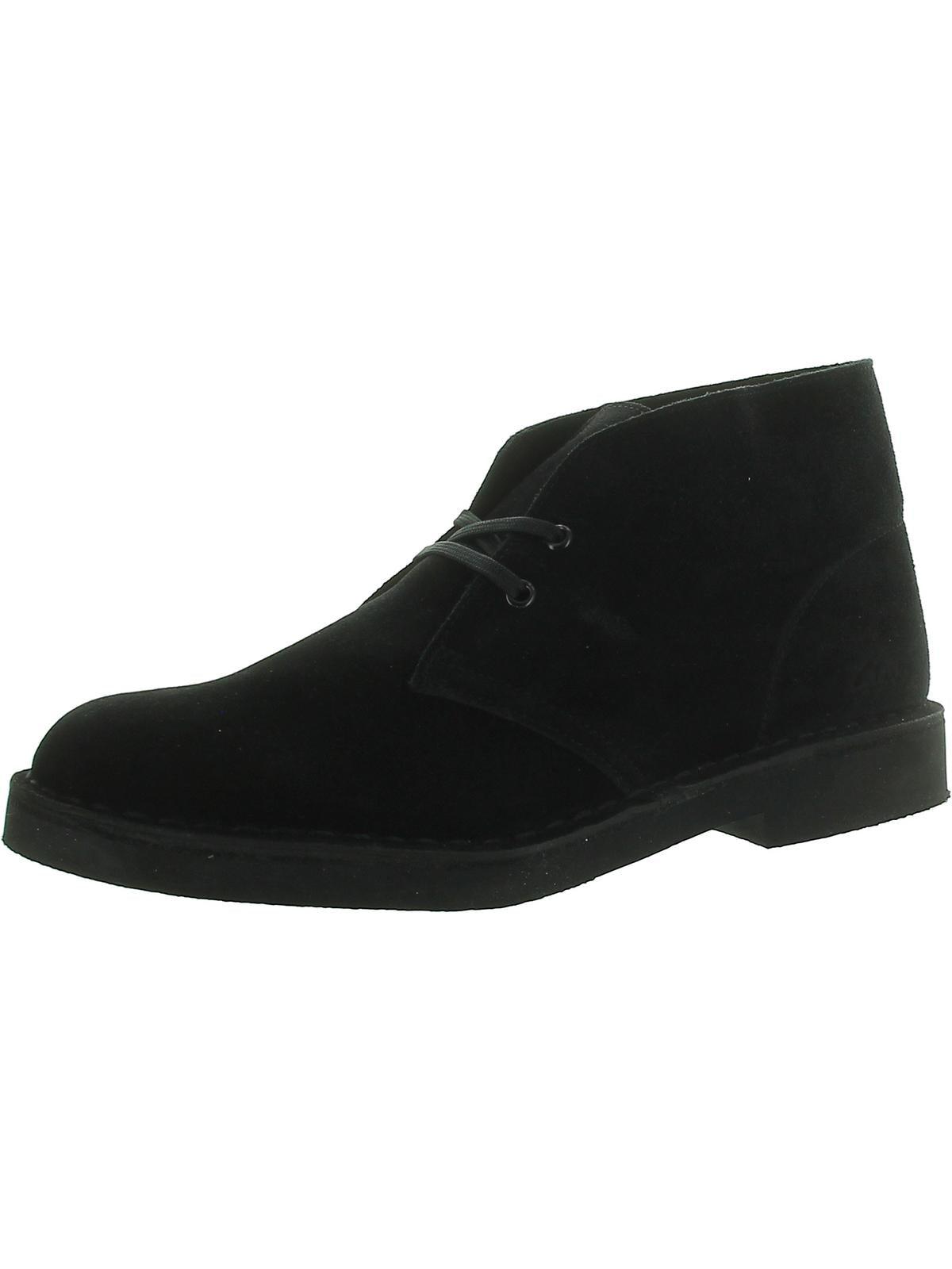 Clarks Faux Suede Chukka Desert Boots in Black for Men | Lyst