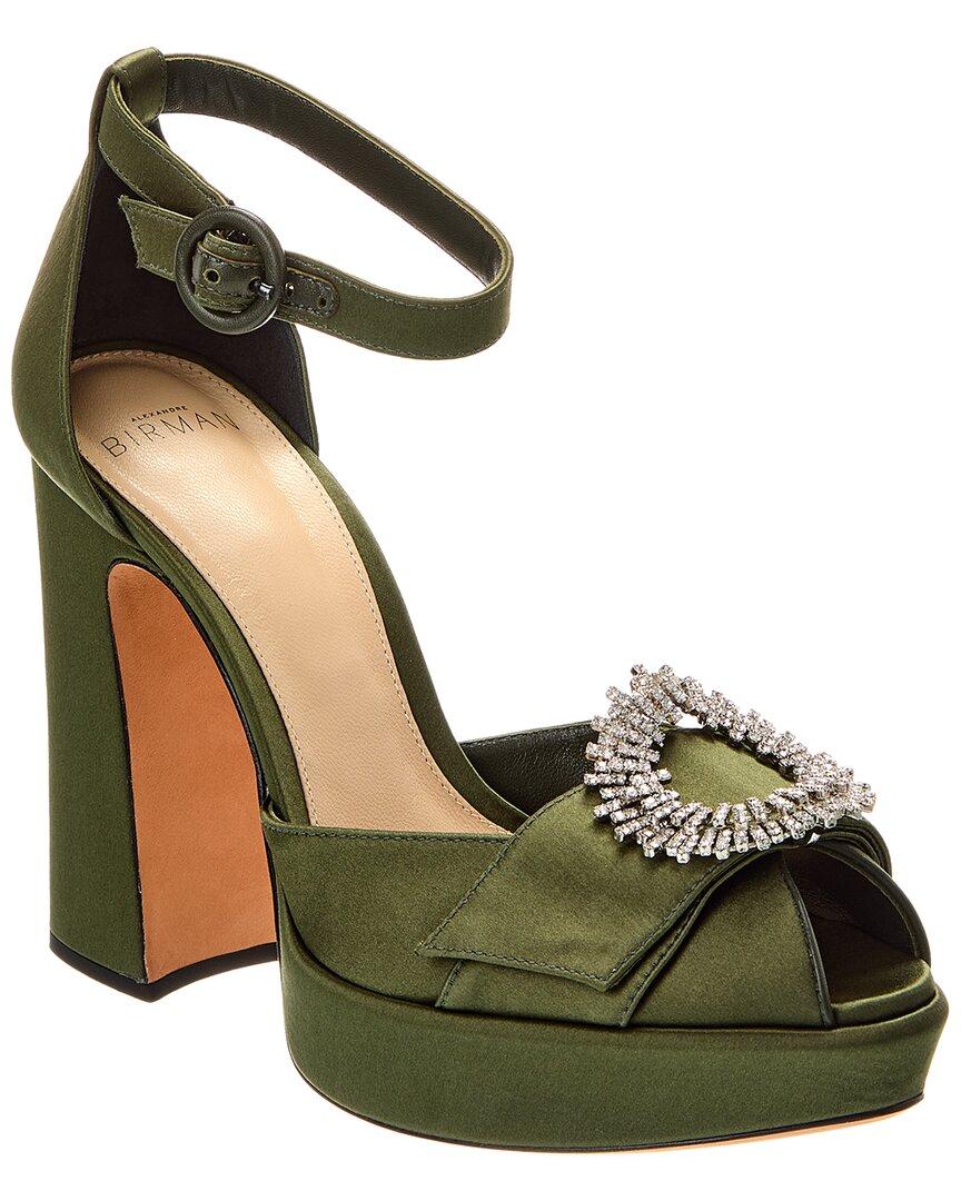 Alexandre Birman Madelina Curve 120 Satin Platform Pump in Green | Lyst