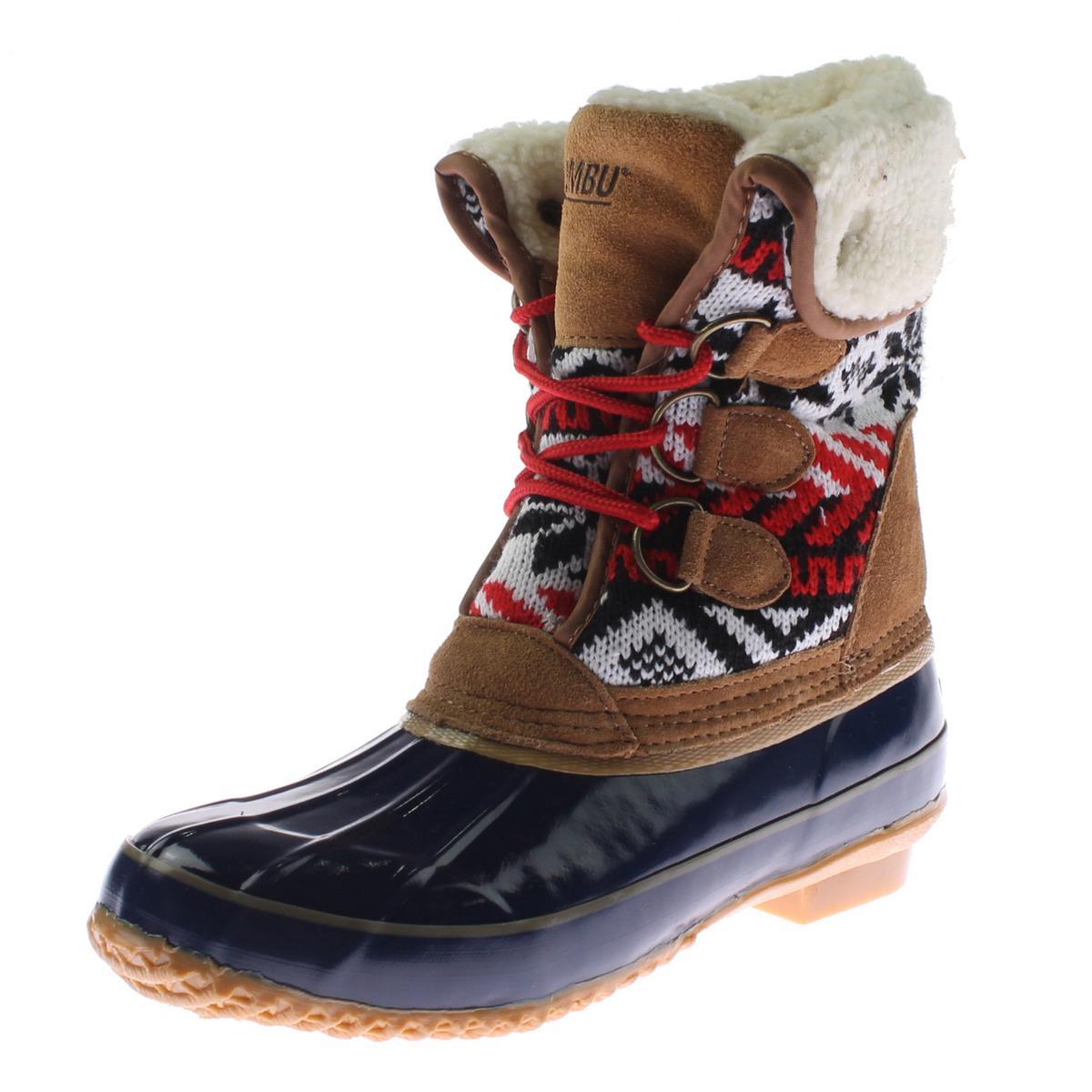 Khombu Jenna Faux Suede Pac Snow Boots in Blue | Lyst