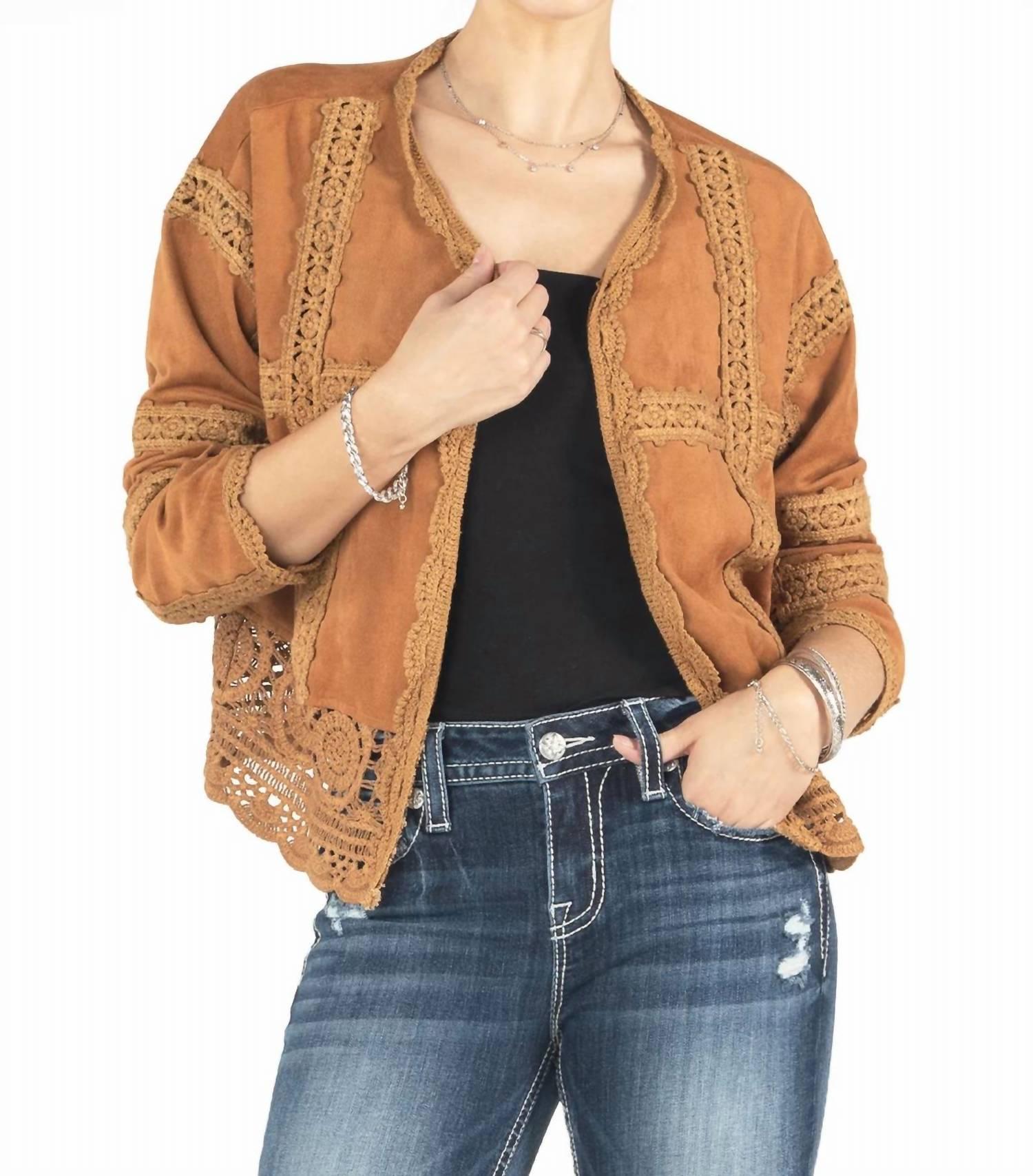 Miss Me Faux Suede Jacket in Blue | Lyst